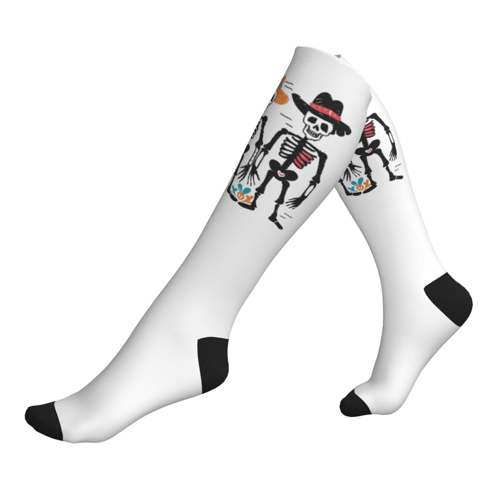 Compression Socks for Women ＆ Men, Halloween Skeleton Trio 15-20mmHg ...