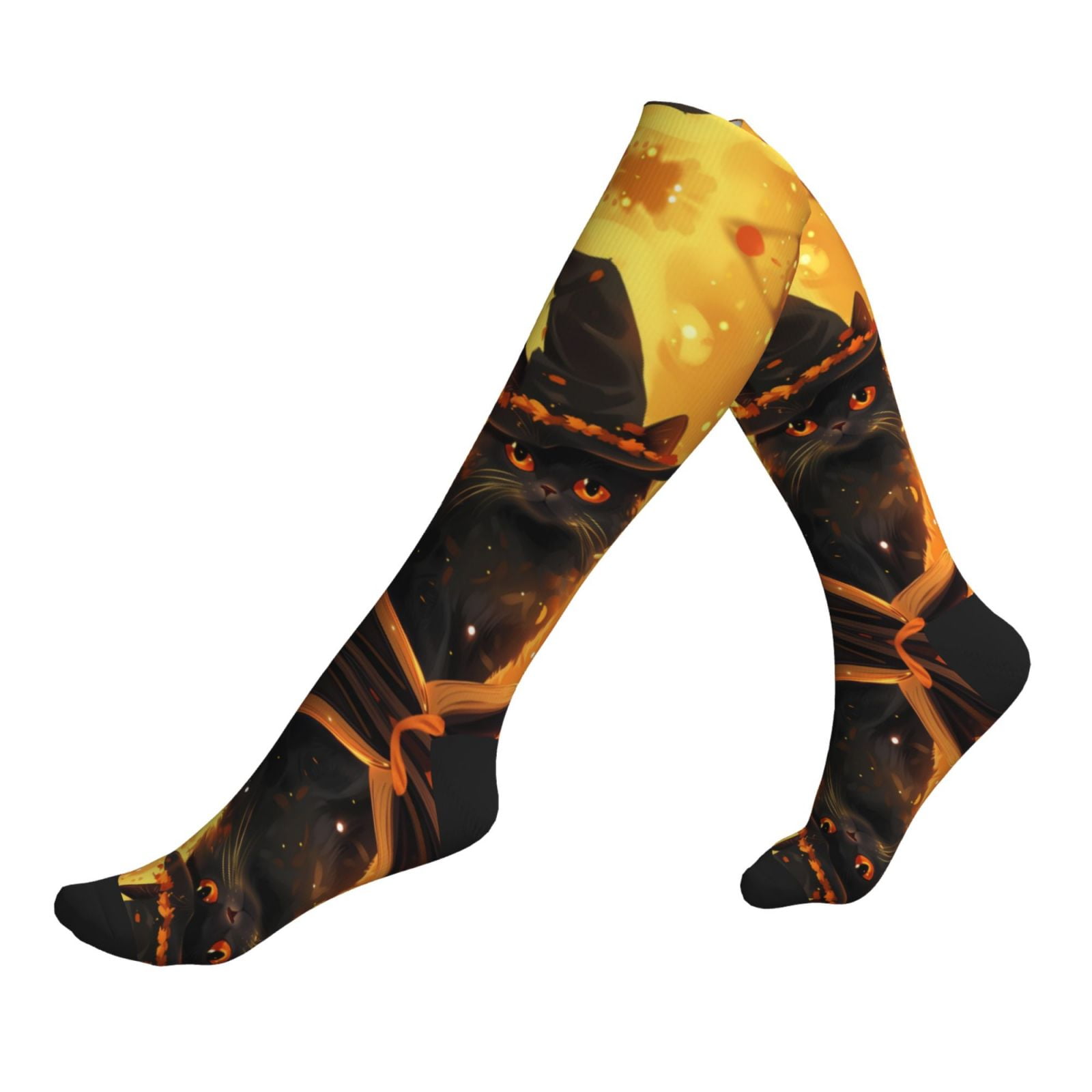 Compression Socks for Women & Men, Halloween Witch Hat Black Cat Bat 15 ...