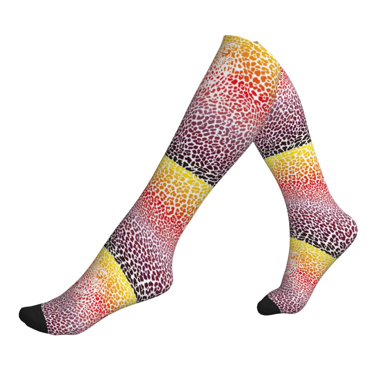 Compression Socks for Women ＆ Men, Leopard Skins And Heads 15-20mmHg ...