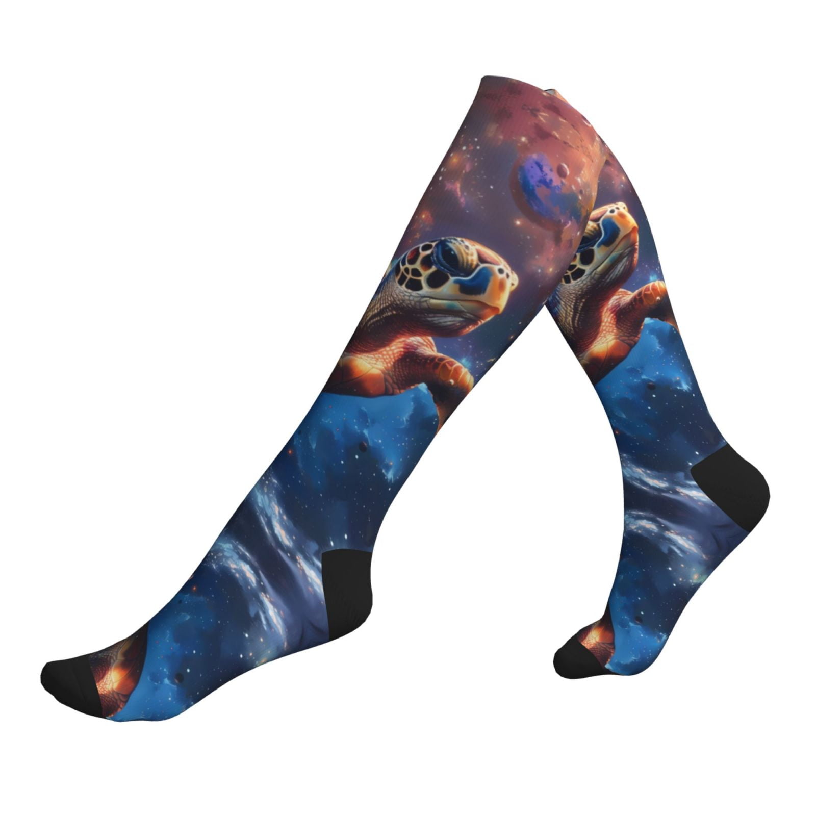 Compression Socks for Women Men - Night Sky Turtle Knee High ...