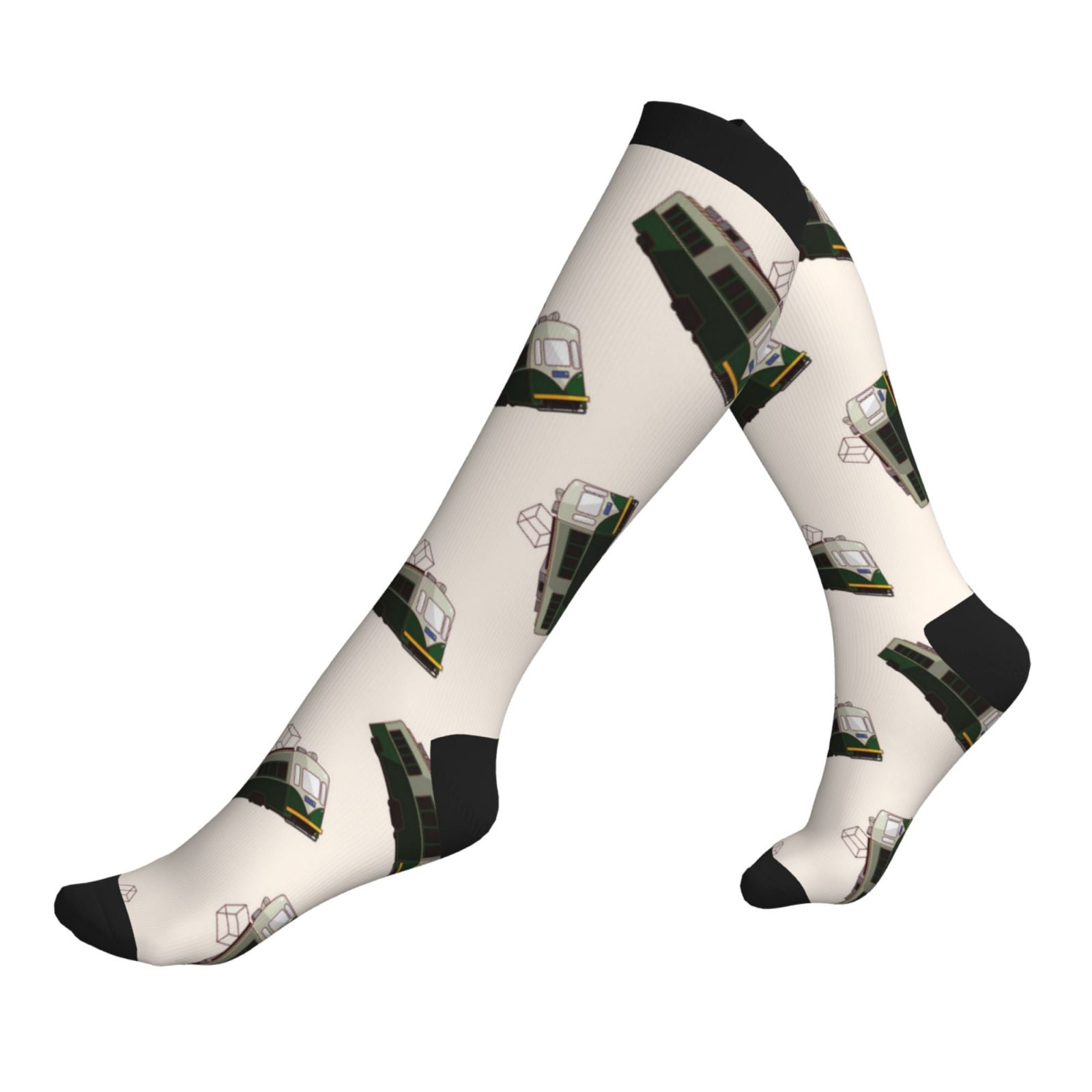 Compression Socks for Women Men - Train Pattern Modern Knee High ...