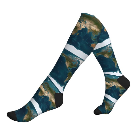 Compression Socks for Women Men - World Map Knee High Compression ...