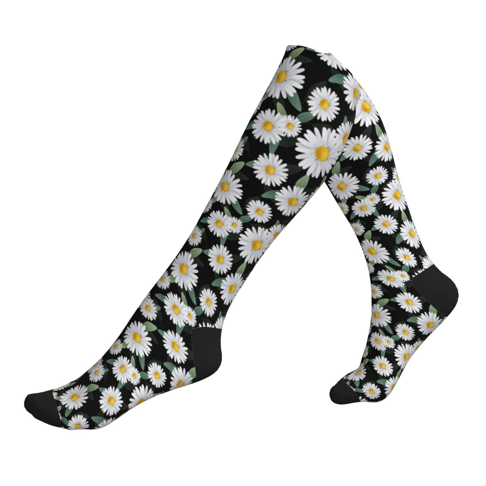 Compression Socks for Women and Men Aesthetic white Vintage sun flower ...