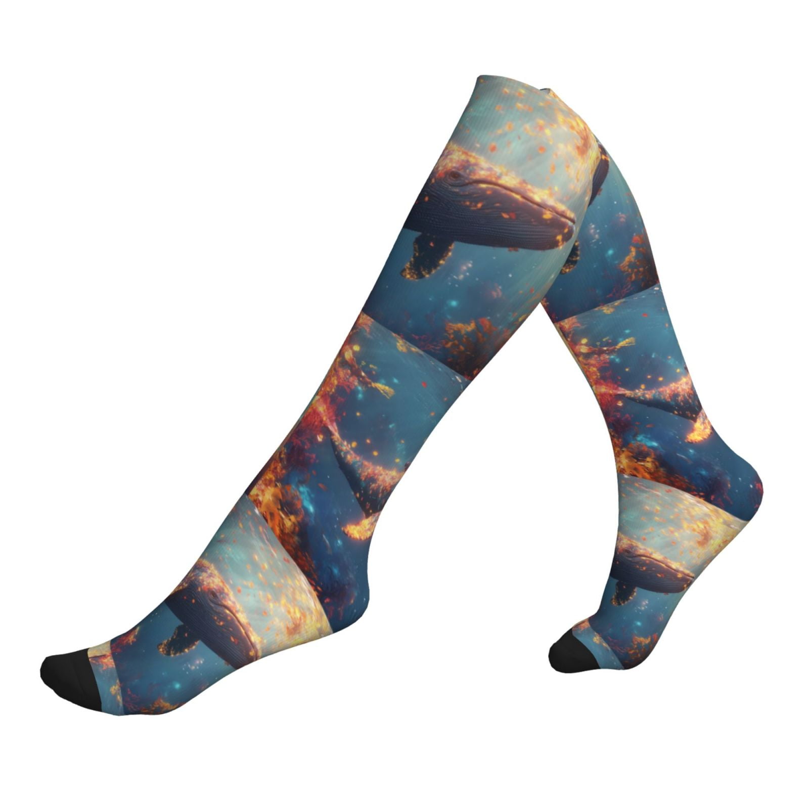 Compression Socks for Women and Men - Autumn maple leaf whale ...