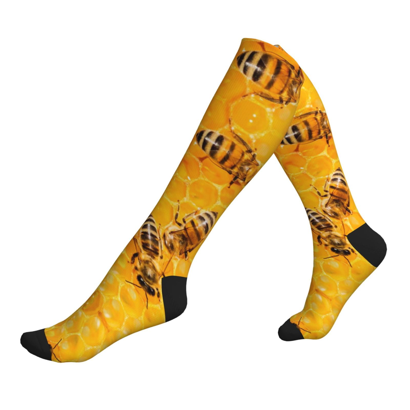Compression Socks for Women and Men - Bees on Hive Honeycomb ...