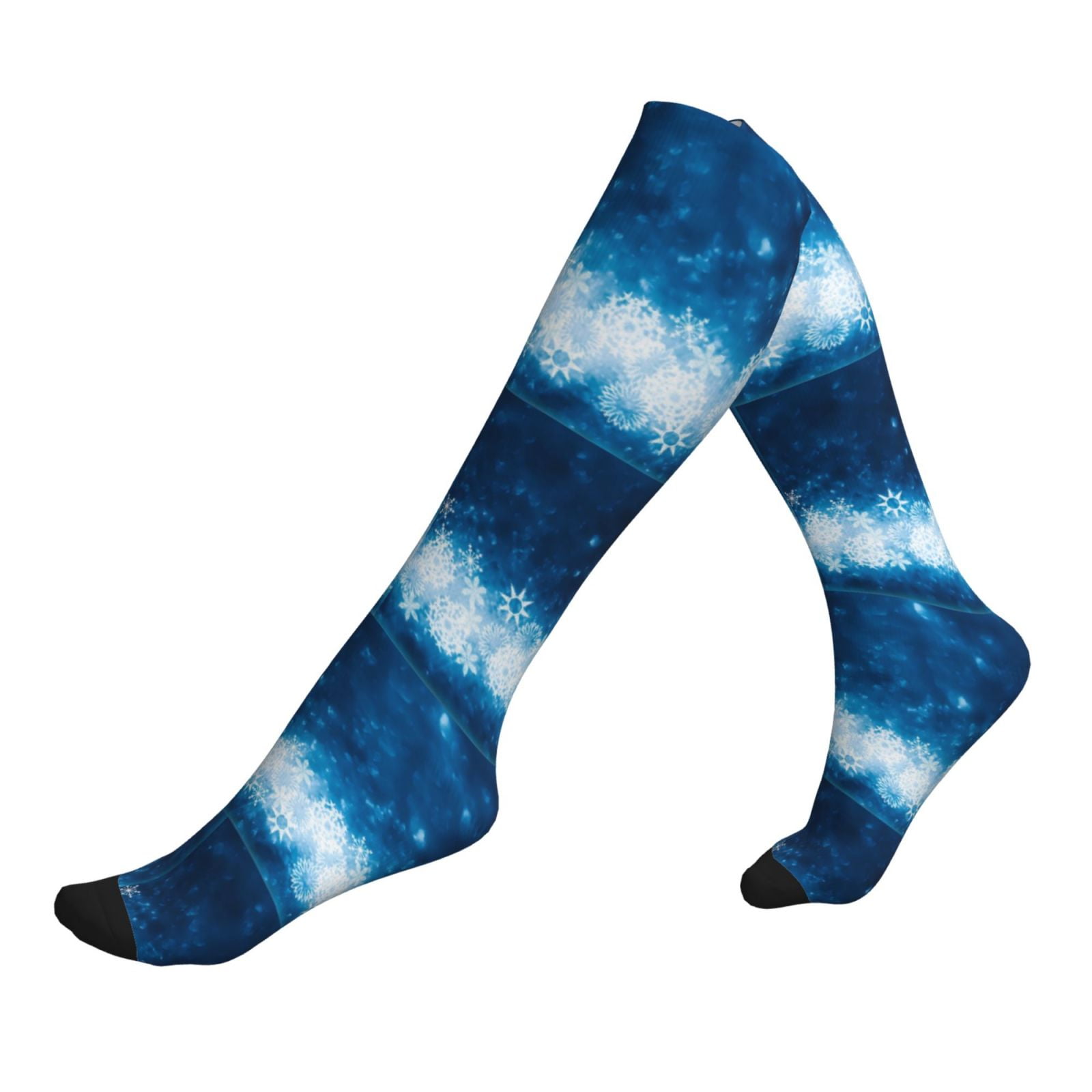 Compression Socks for Women and Men Blue Glitter Sparkles Wide Calf ...