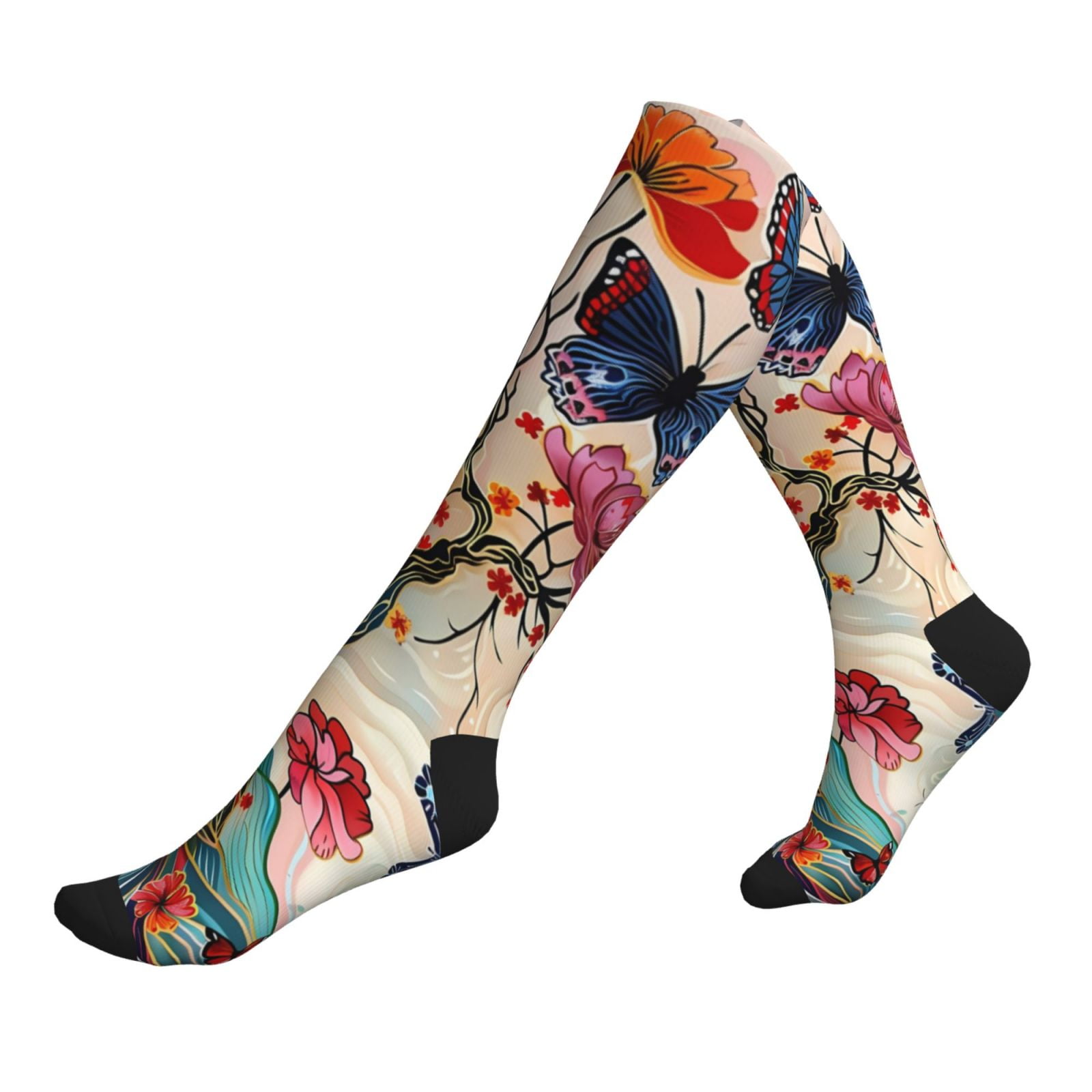 Compression Socks for Women and Men - Butterflies And Flowers Painting ...