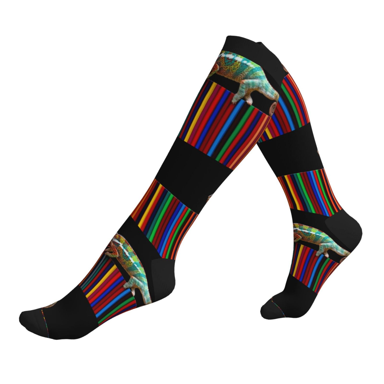 Compression Socks for Women and Men - Chameleon Panther On Colored ...