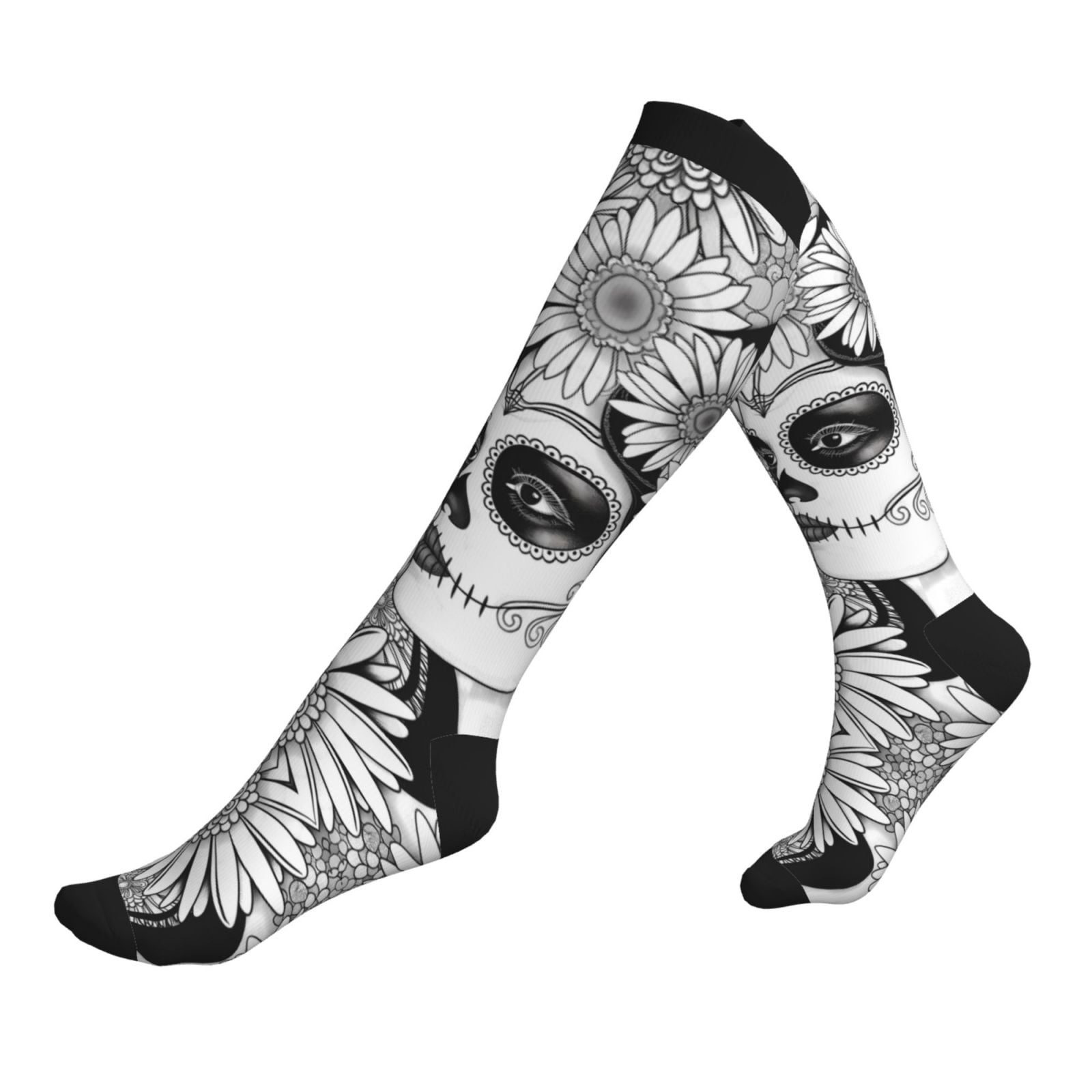 Compression Socks for Women and Men Circulation - Floral Sugar Skull ...