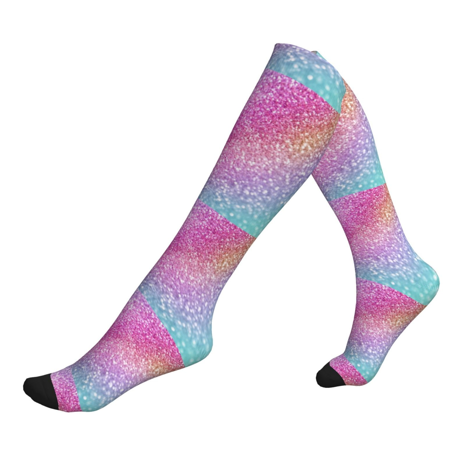 Compression Socks for Women and Men Circulation - Fun Rainbow Pink Best ...