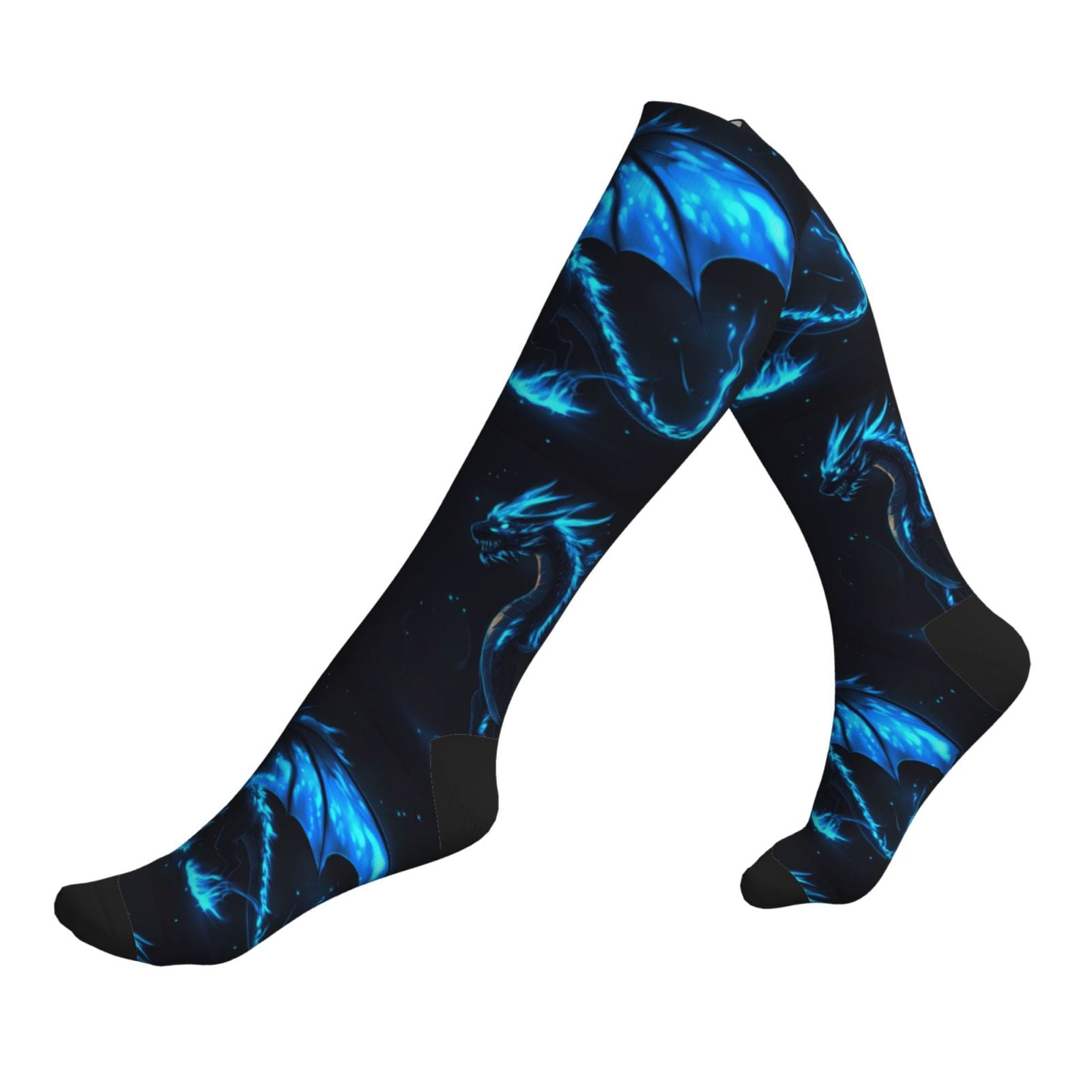 Compression Socks for Women and Men Circulation - Neon Blue Dragon ...
