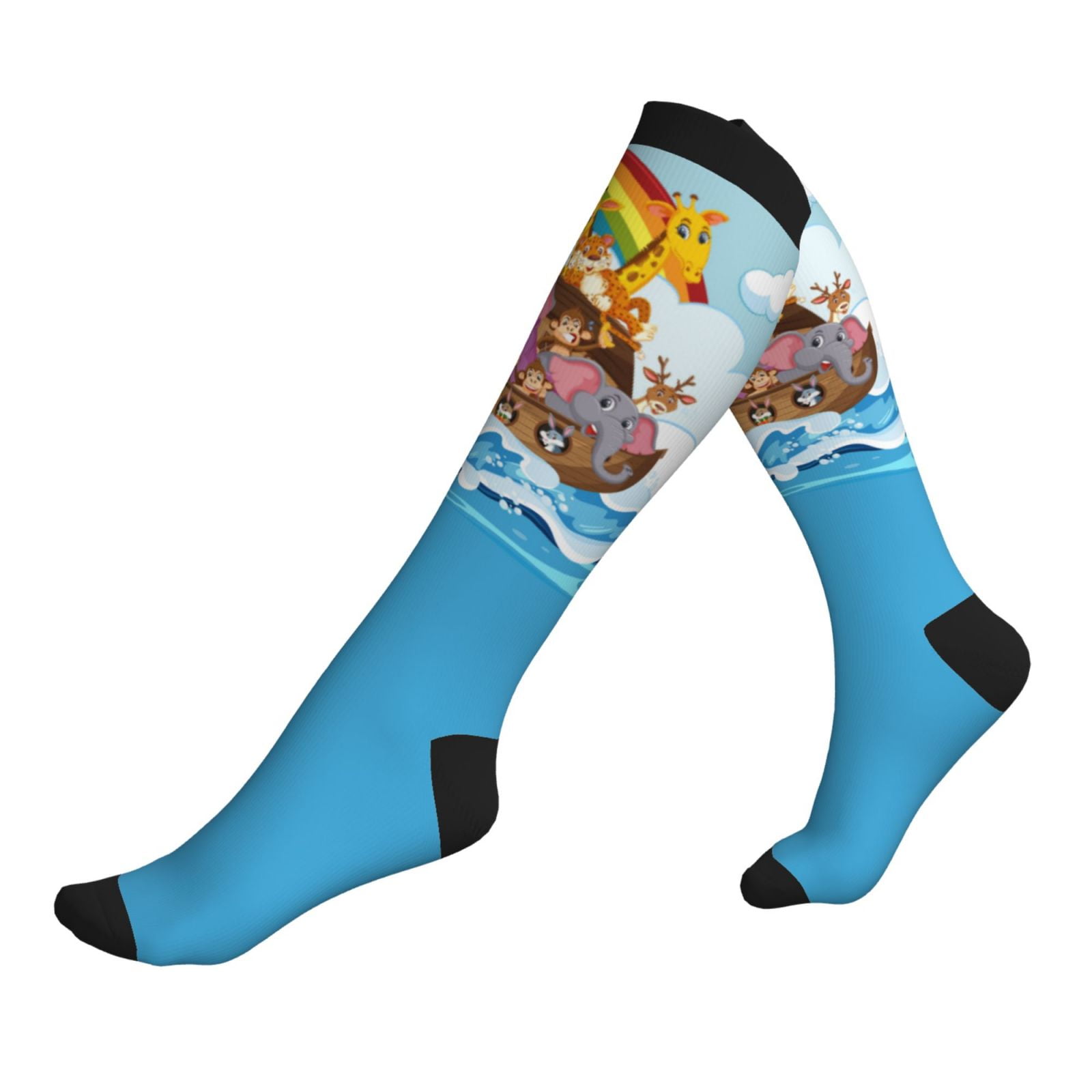Compression Socks for Women and Men Circulation - Rainbow Animals Noah ...