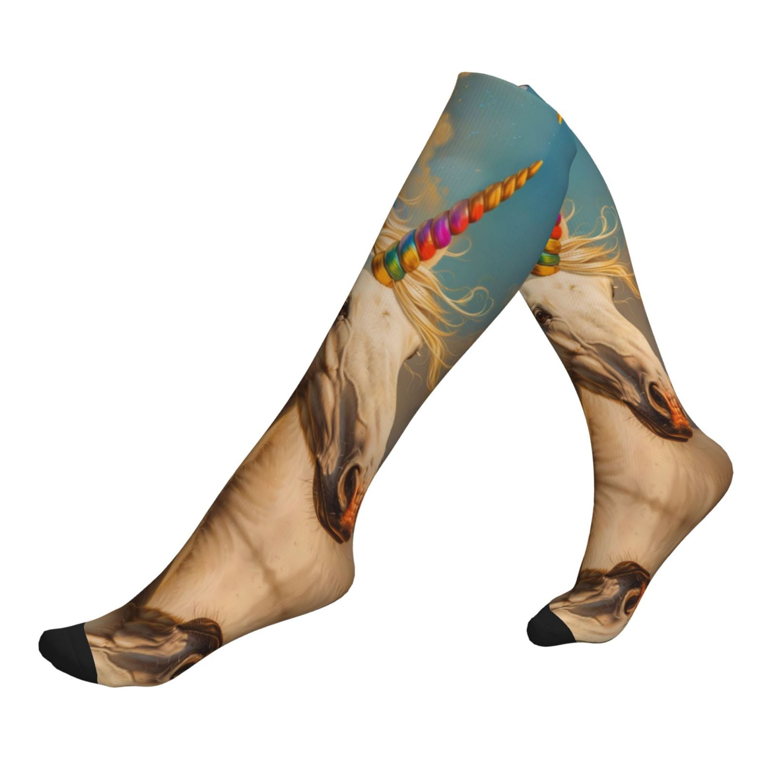 Compression Socks for Women and Men Circulation - Rainbow White Horse ...