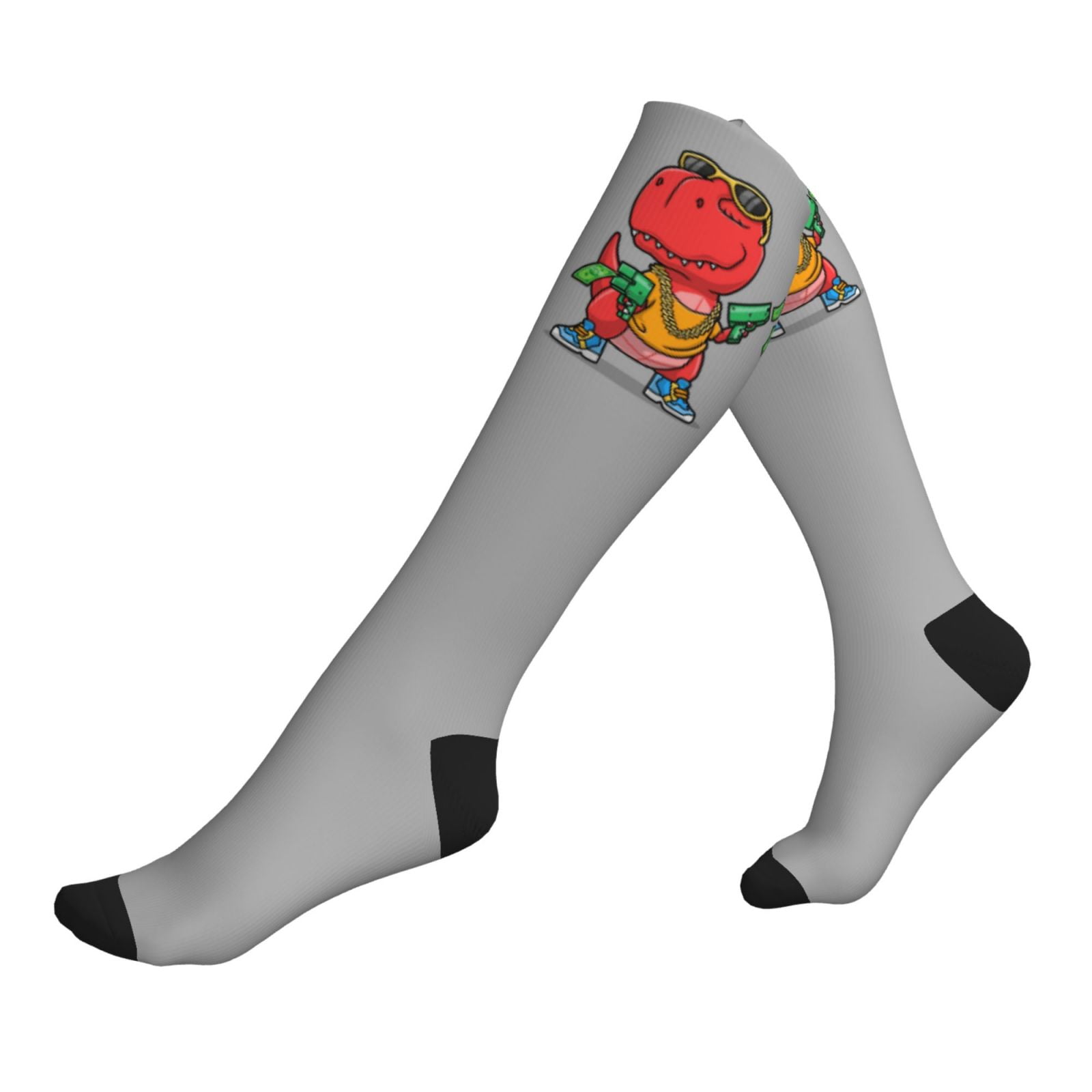Compression Socks for Women and Men Circulation - Red Cool Rich Dinosaur Best Support for ...