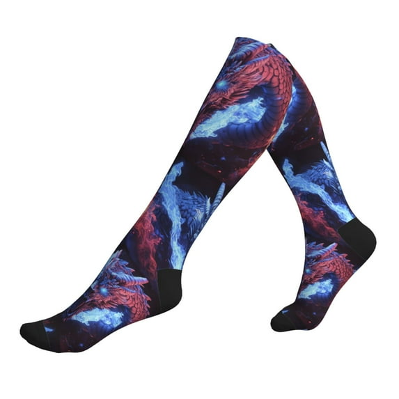 Compression Socks for Women and Men Circulation - Red and Blue Fire ...