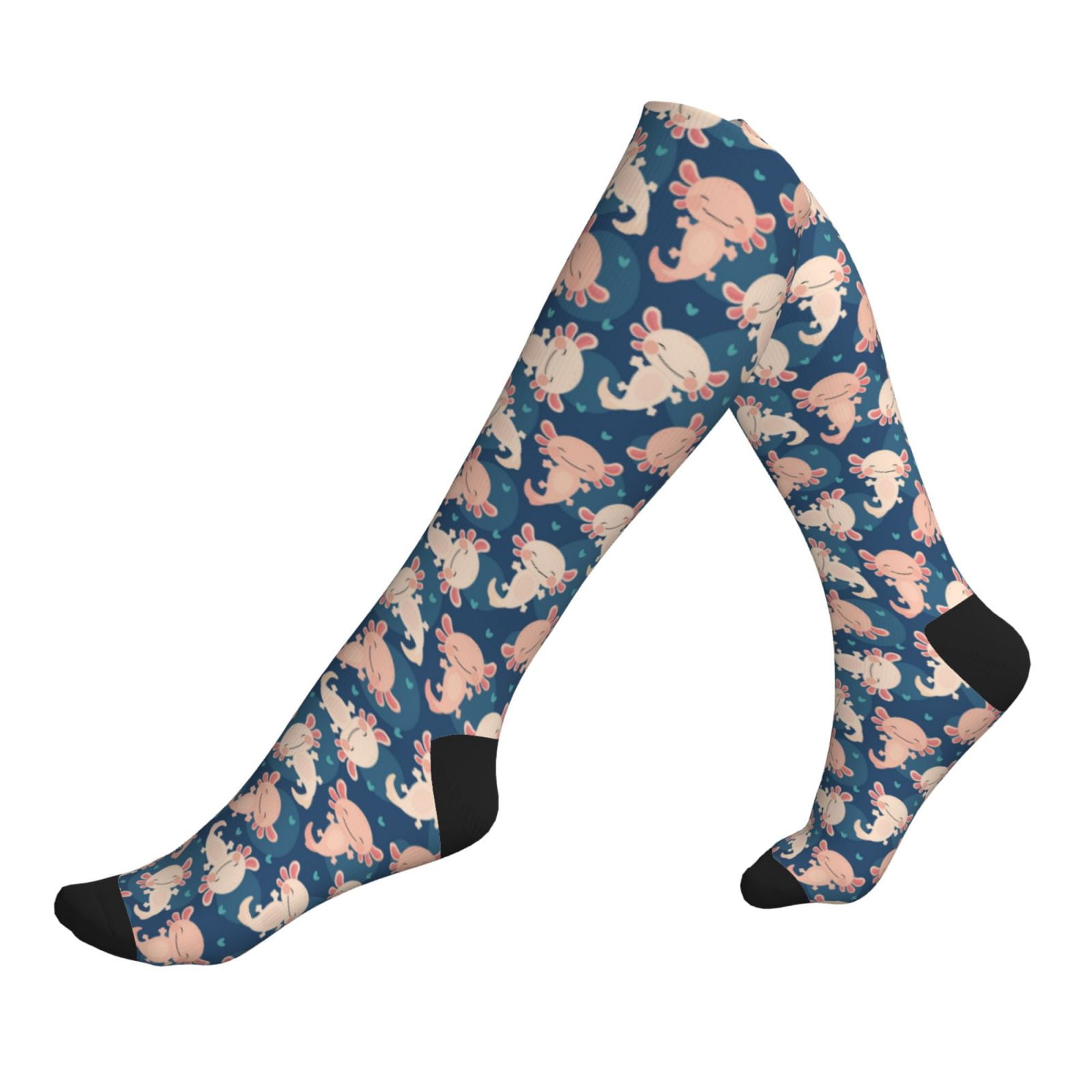 Compression Socks for Women and Men Circulation - axolotl kawaii heart ...