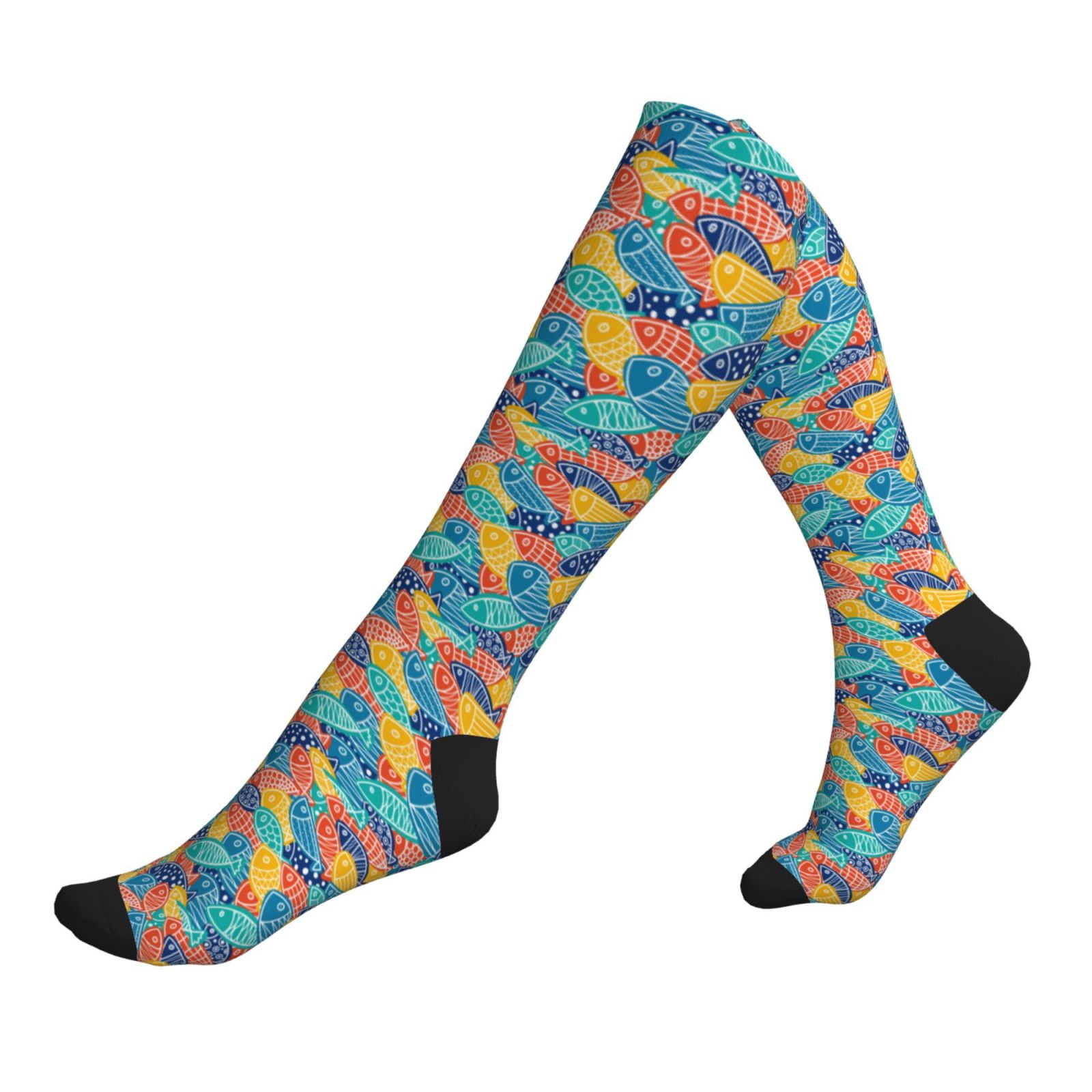 Compression Socks for Women and Men - Colorful Fish 1 Compression Socks ...