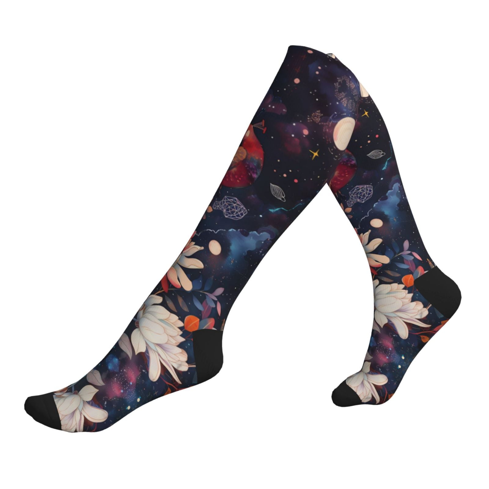 Compression Socks for Women and Men - Colorful Flower Peacock ...