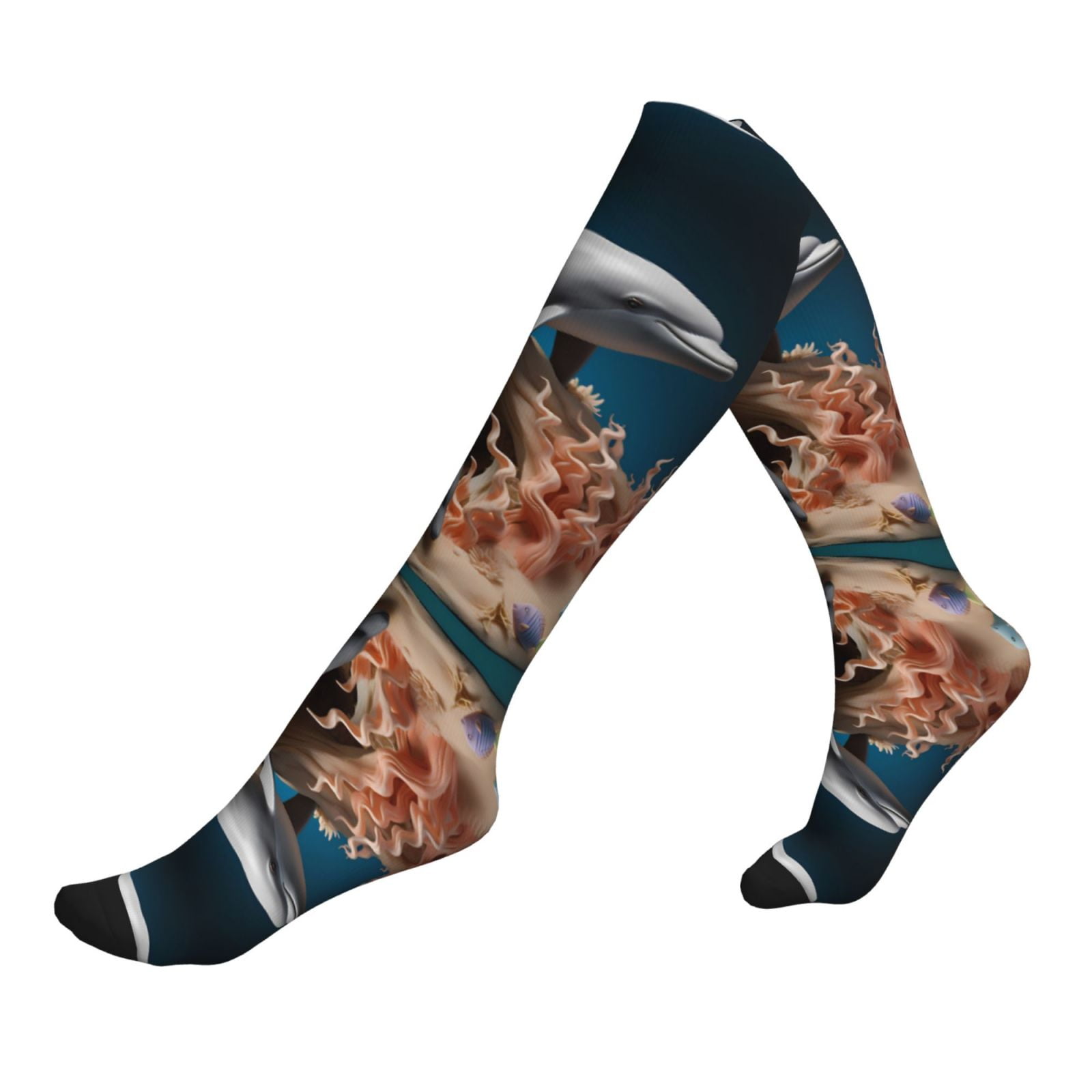 Compression Socks for Women and Men - Coral Fish Dolphin Compression ...
