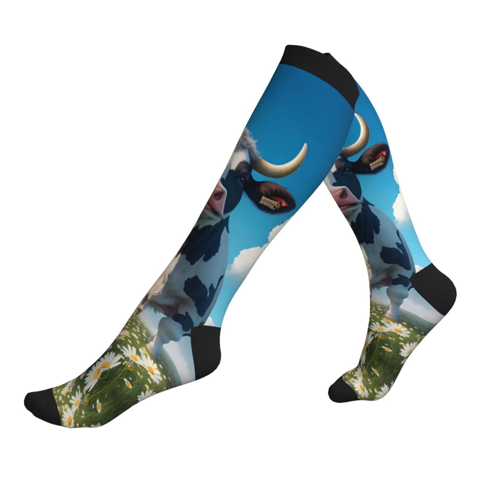 Compression Socks for Women and Men - Cute Daisy Cow A Compression ...