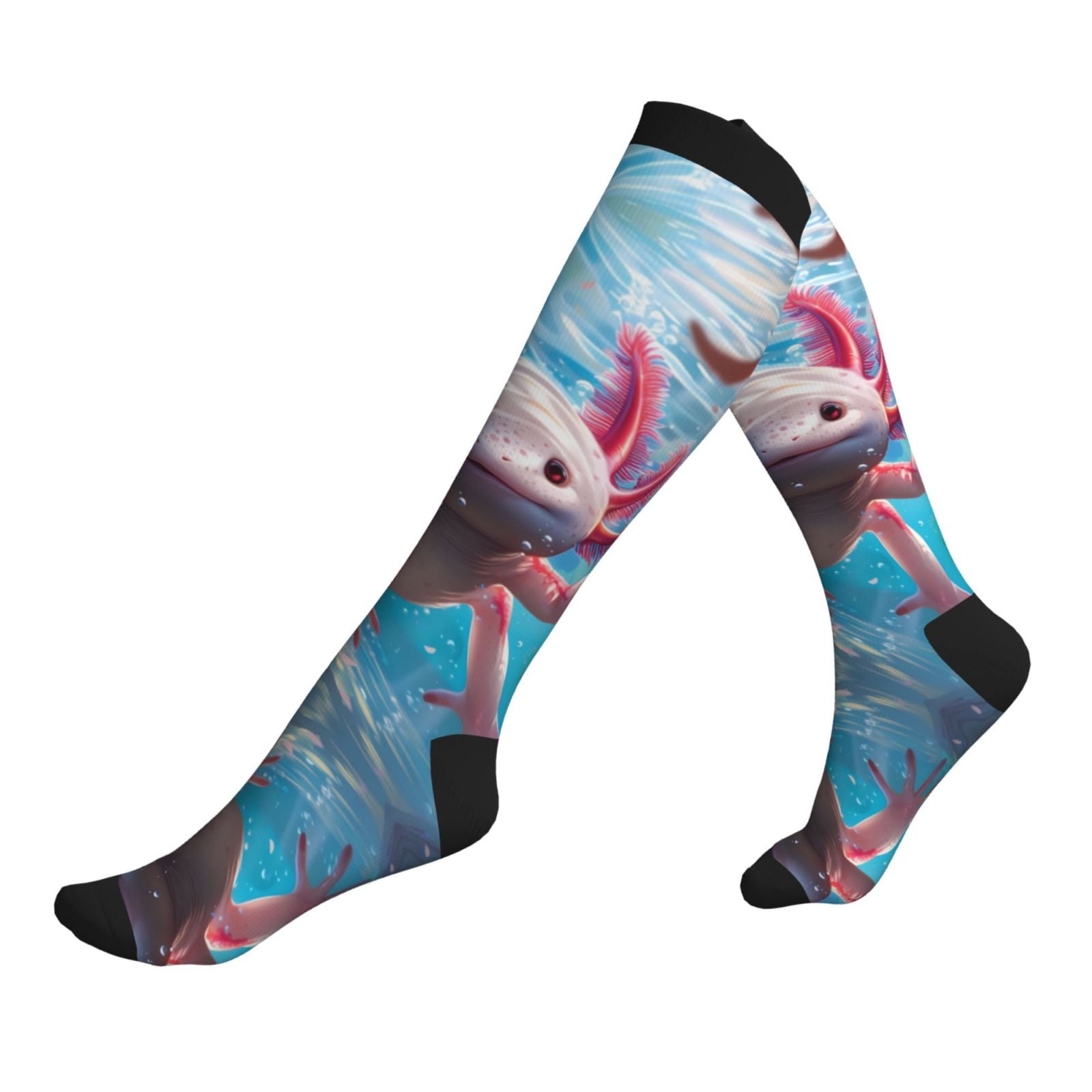 Compression Socks for Women and Men - Cute Underwater Axolotl ...