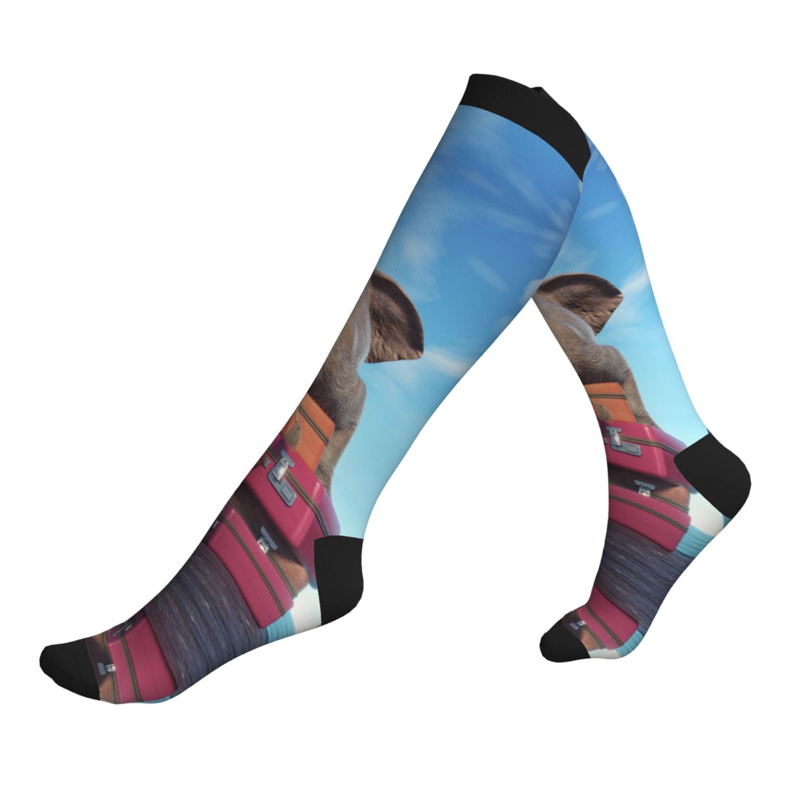 Compression Socks for Women and Men - Elephant Sits On Luggages ...