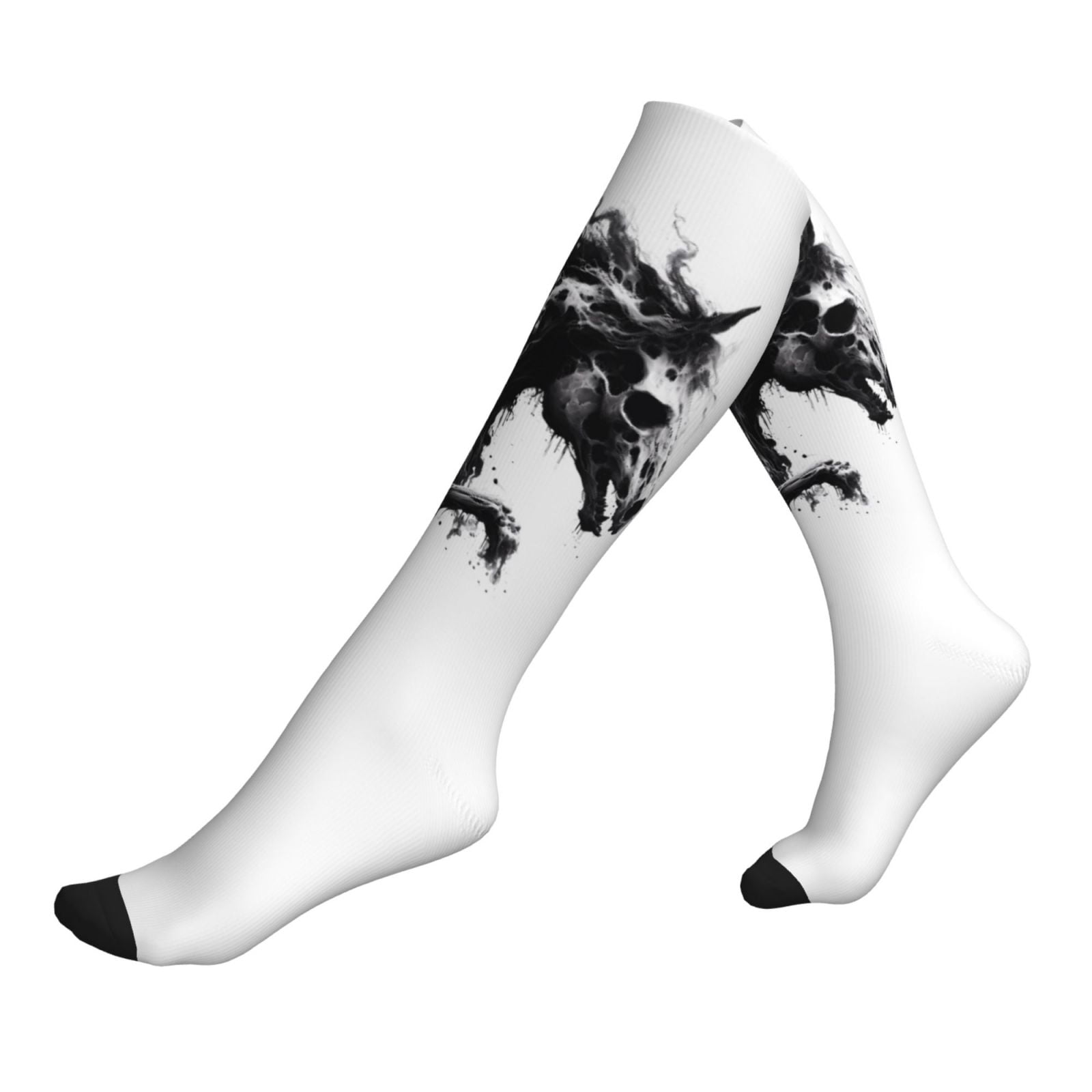 Compression Socks for Women and Men Ghostly Skull Horse Wide Calf Women ...