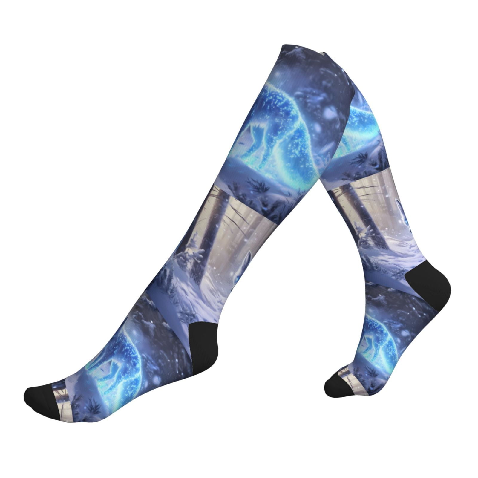 Compression Socks for Women and Men - Glowing Winter Arctic Fox ...