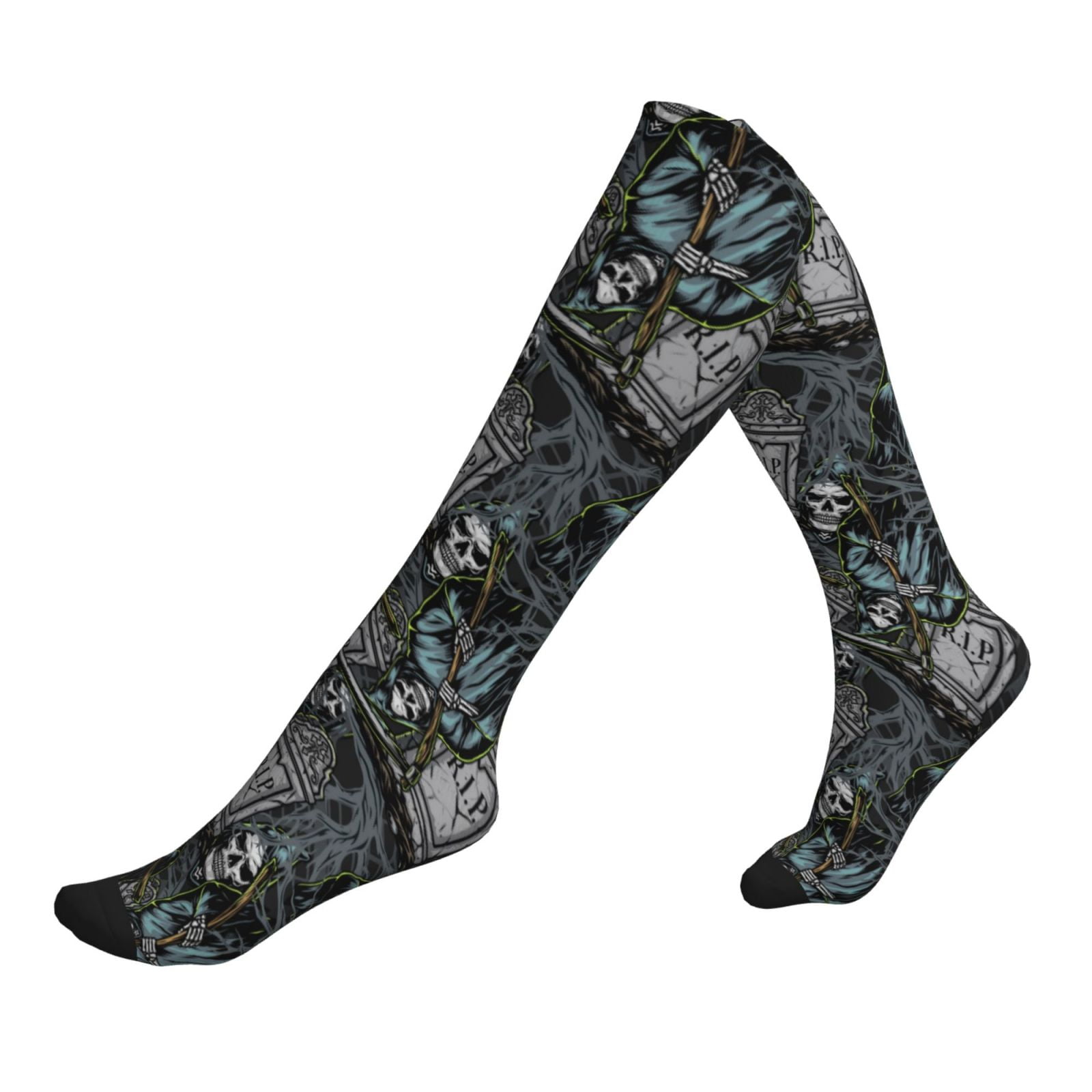 Compression Socks for Women and Men - Grim Reaper Tombstones Pattern ...