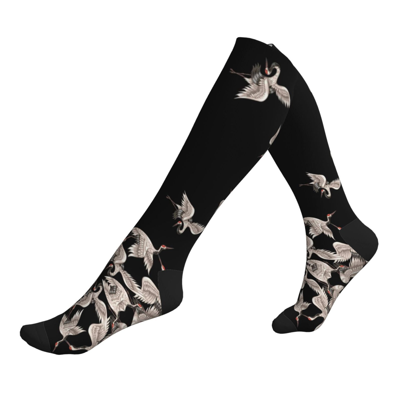 Compression Socks for Women and Men - Japanese White Crane Compression ...