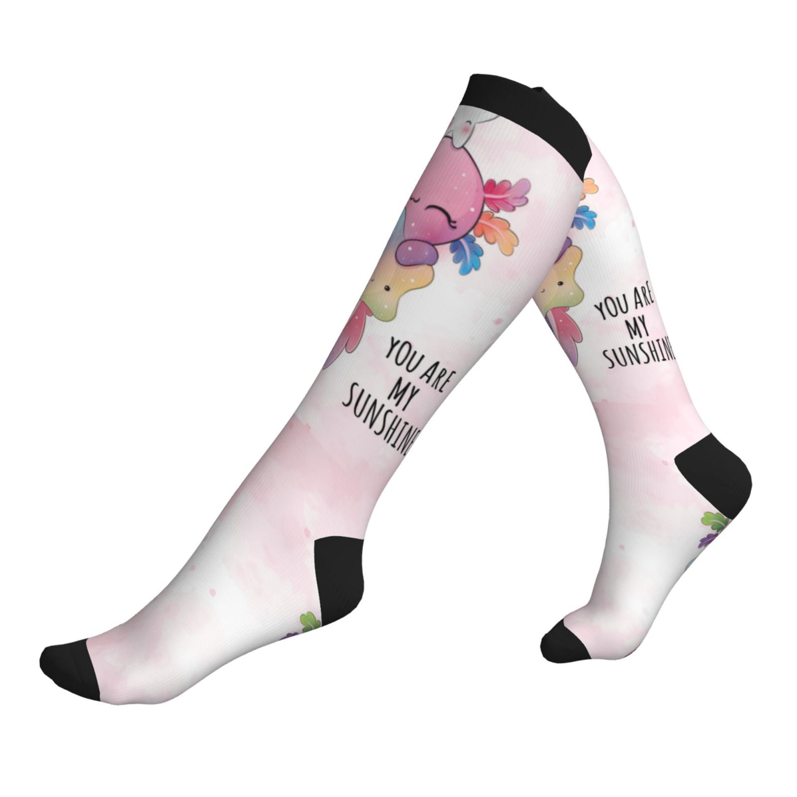 Compression Socks for Women and Men - Kawaii Axolotl Star Hug ...