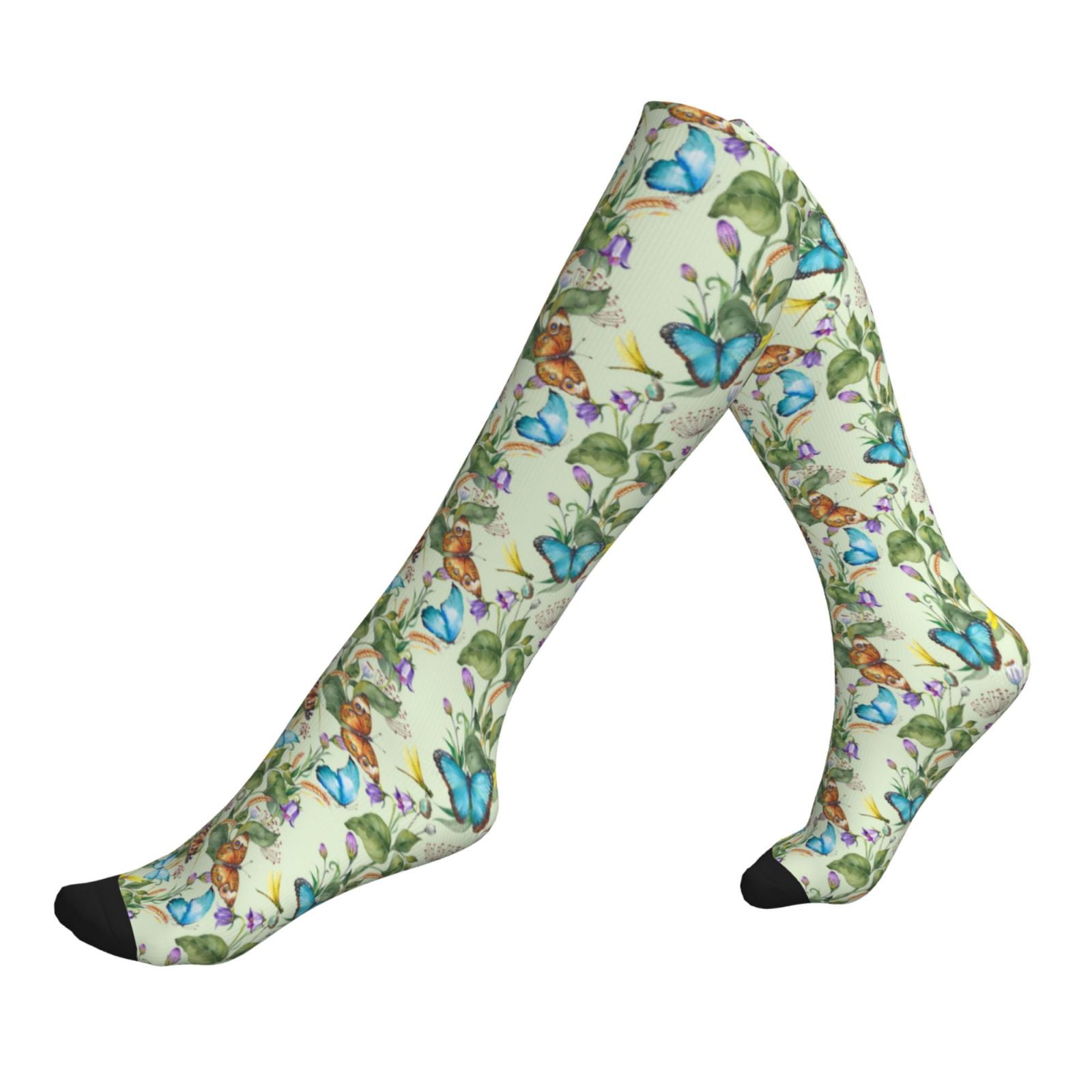 Compression Socks for Women and Men - Meadow Plants And Butterflies ...