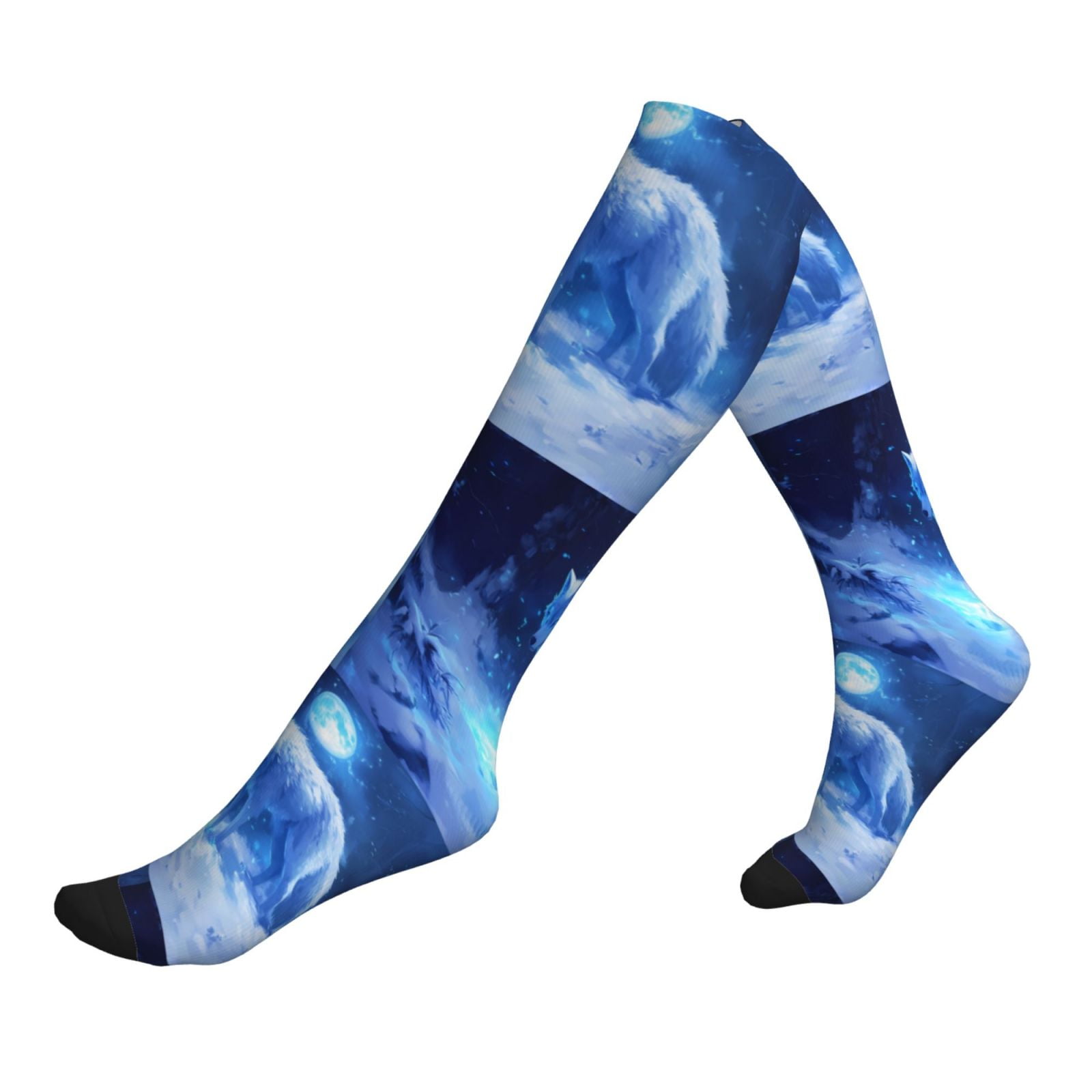 Compression Socks for Women and Men - Mystical Winter Wolf Compression ...