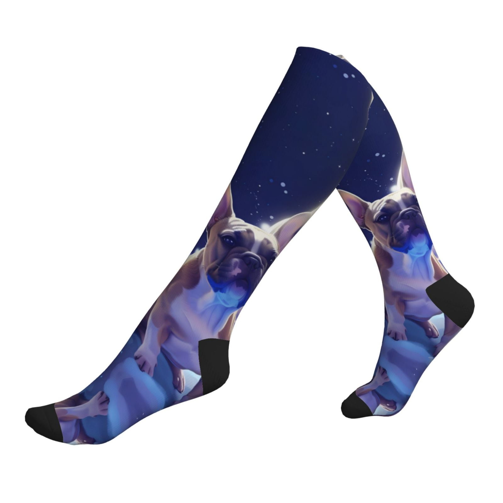 Compression Socks for Women and Men - Night Sky Winged French Bulldog ...
