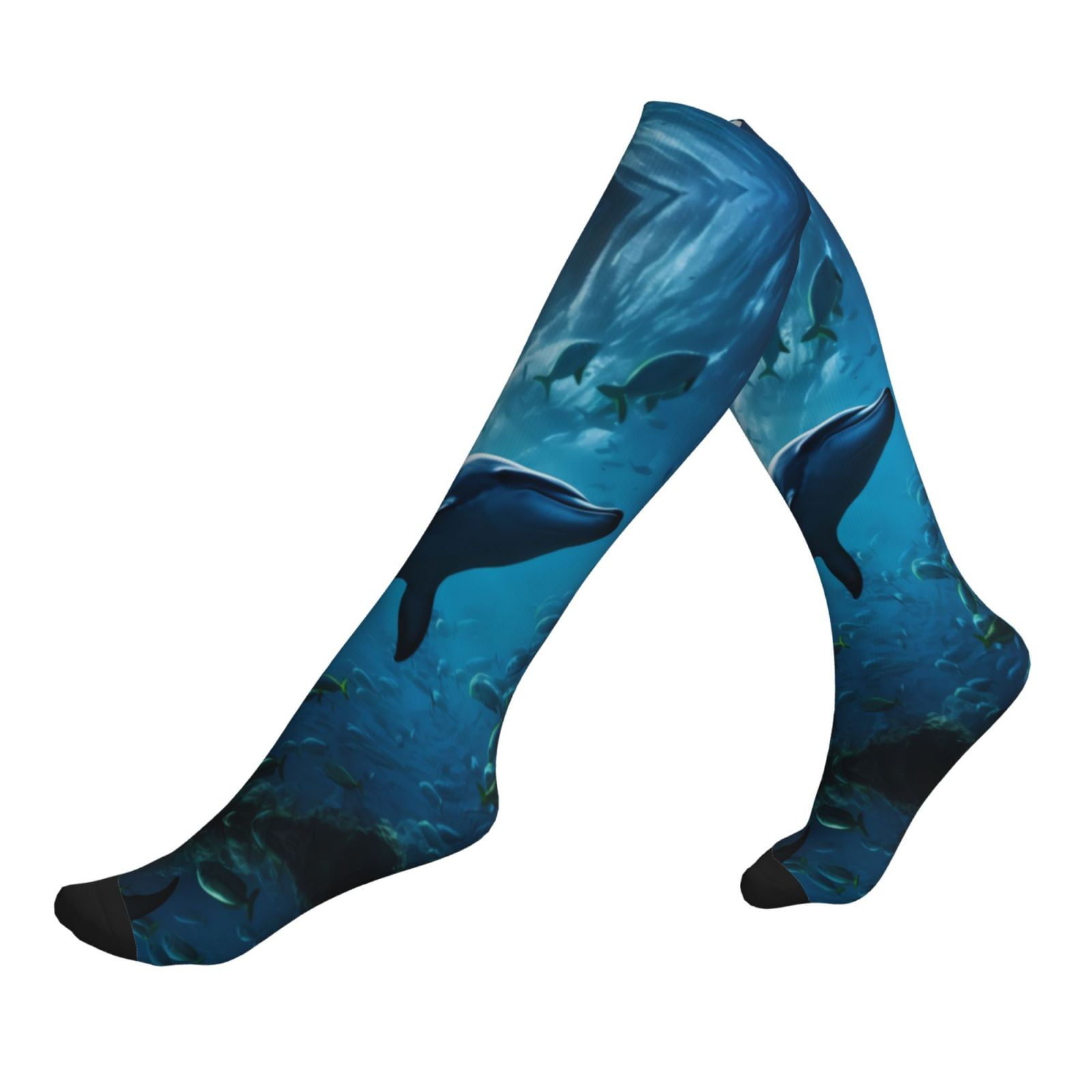 Compression Socks for Women and Men - Ocean Dolphin Fish School ...