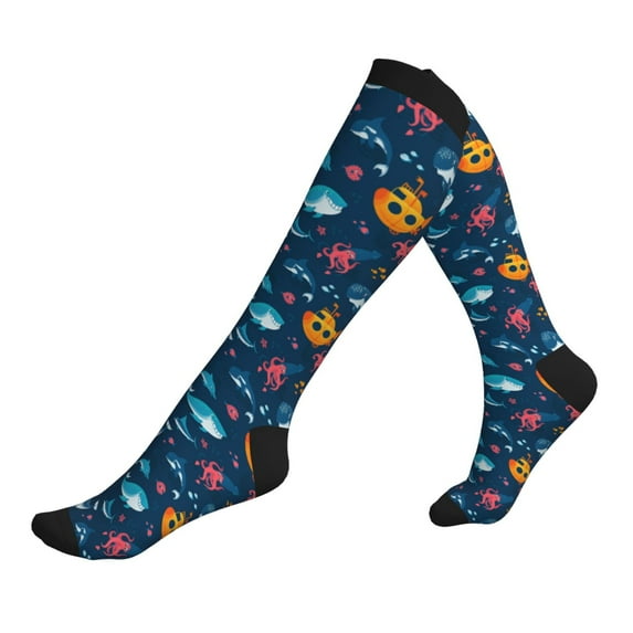 Compression Socks for Women and Men - Ocean Floor Animals Compression ...