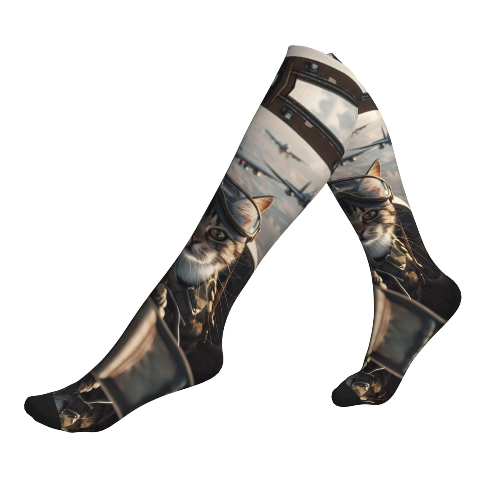 Compression Socks for Women and Men - Pilot Cat In Vintage Plane ...