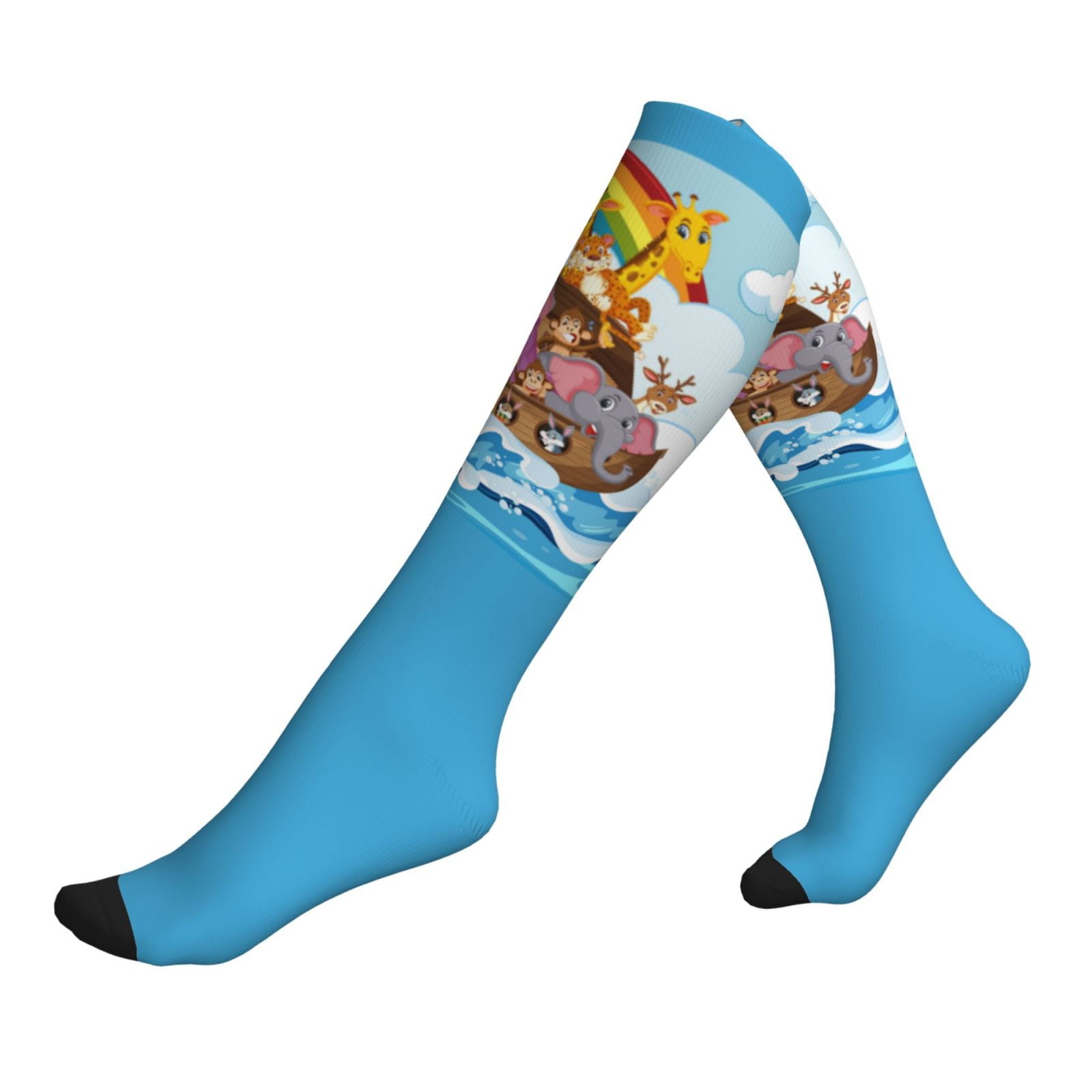 Compression Socks for Women and Men Rainbow Animals Noah's Ark Wide ...