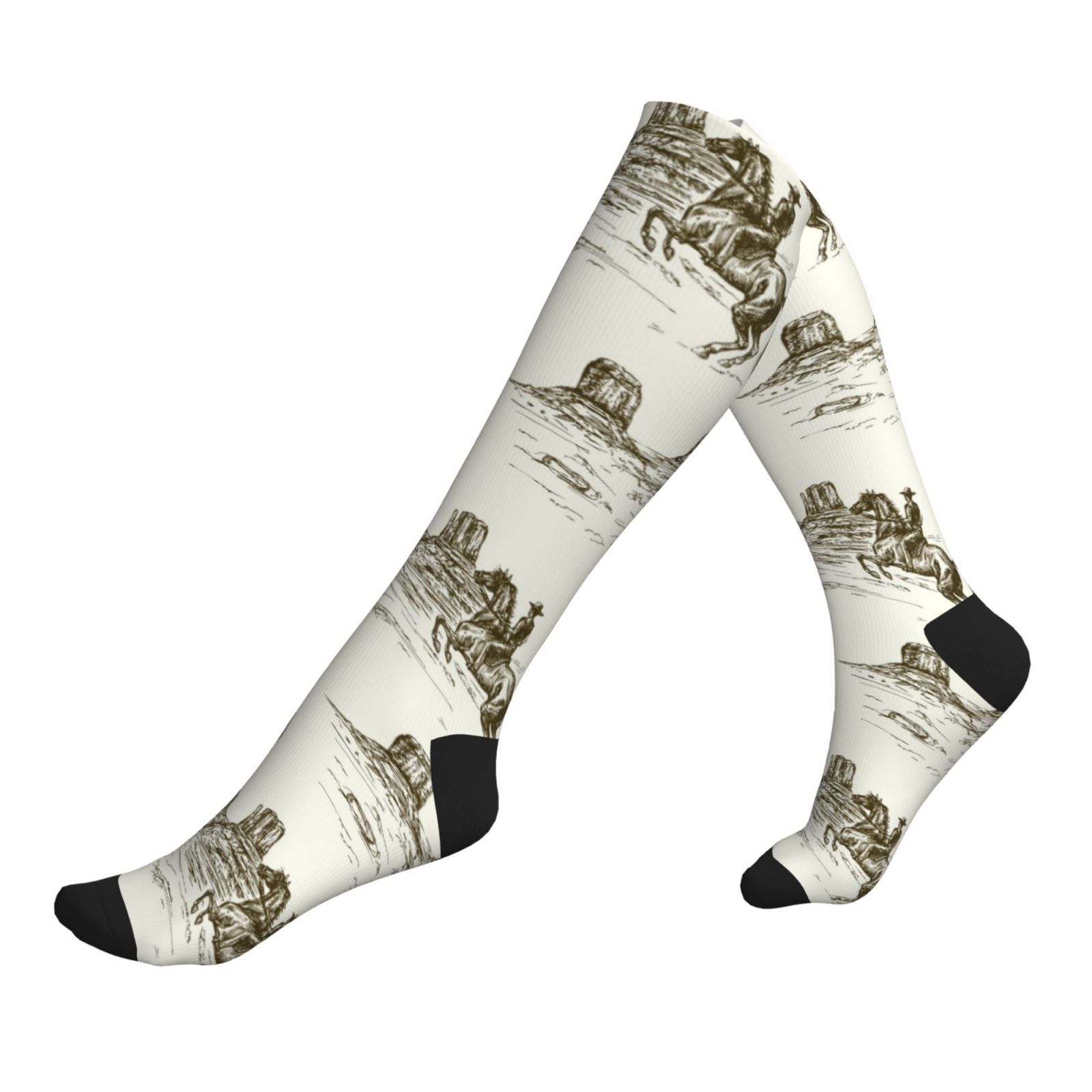Compression Socks for Women and Men - Wild West Desert With Cowboy ...