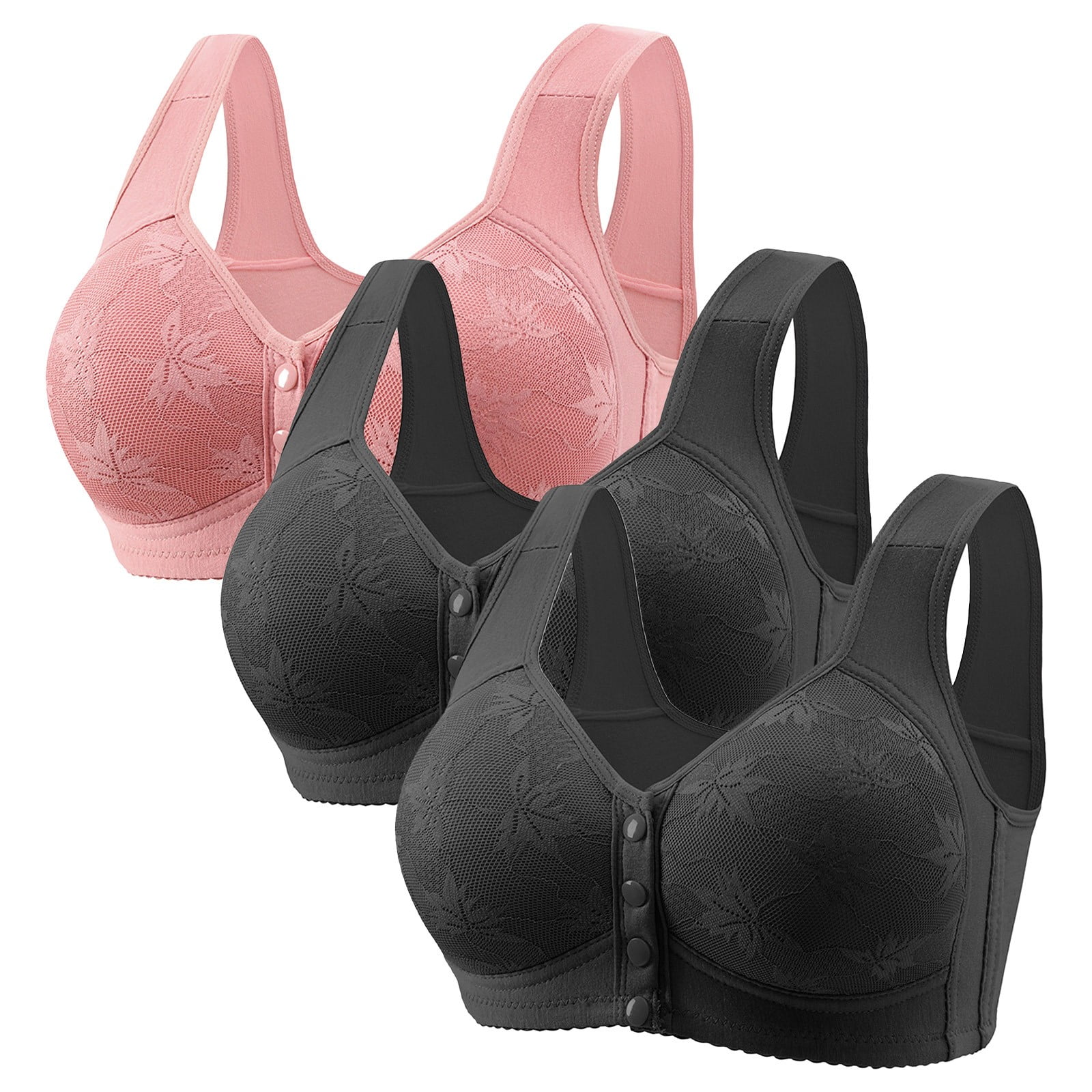 Compression Sport Bra, Audhol Front Closure Bras for Women Wireless No ...