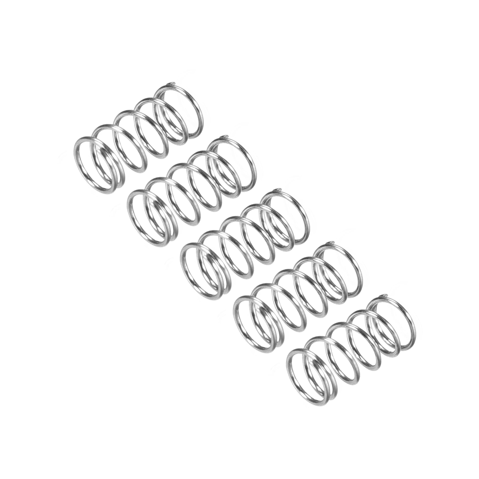 Compression Spring, 5 Pack 304 Stainless Steel, 5mm OD, 0.5mm Wire ...