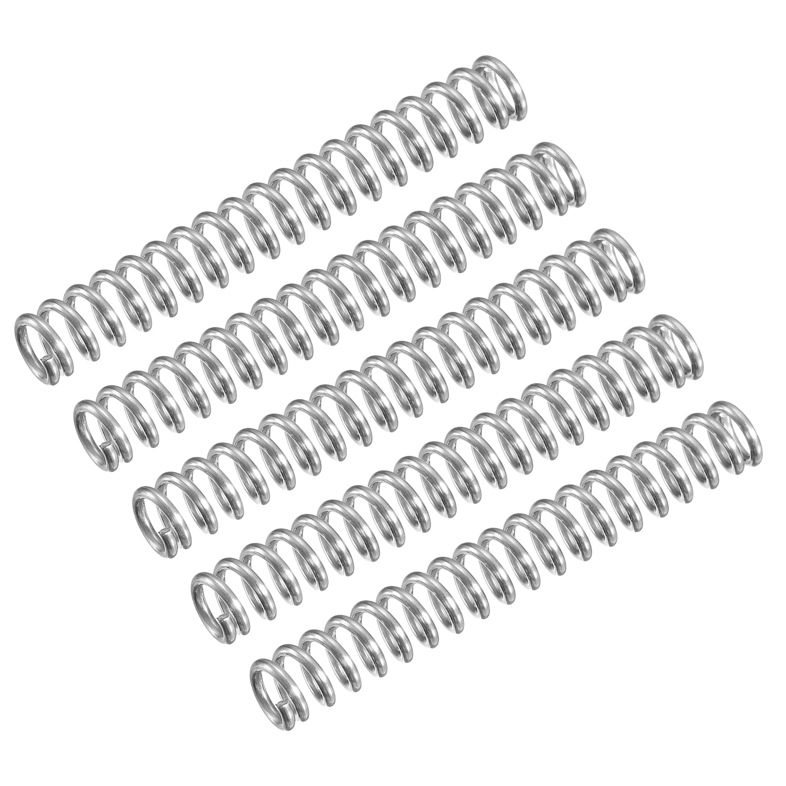 Compression Spring, 5 Pack 304 Stainless Steel, 6mm OD, 1mm Wire, 45mm ...