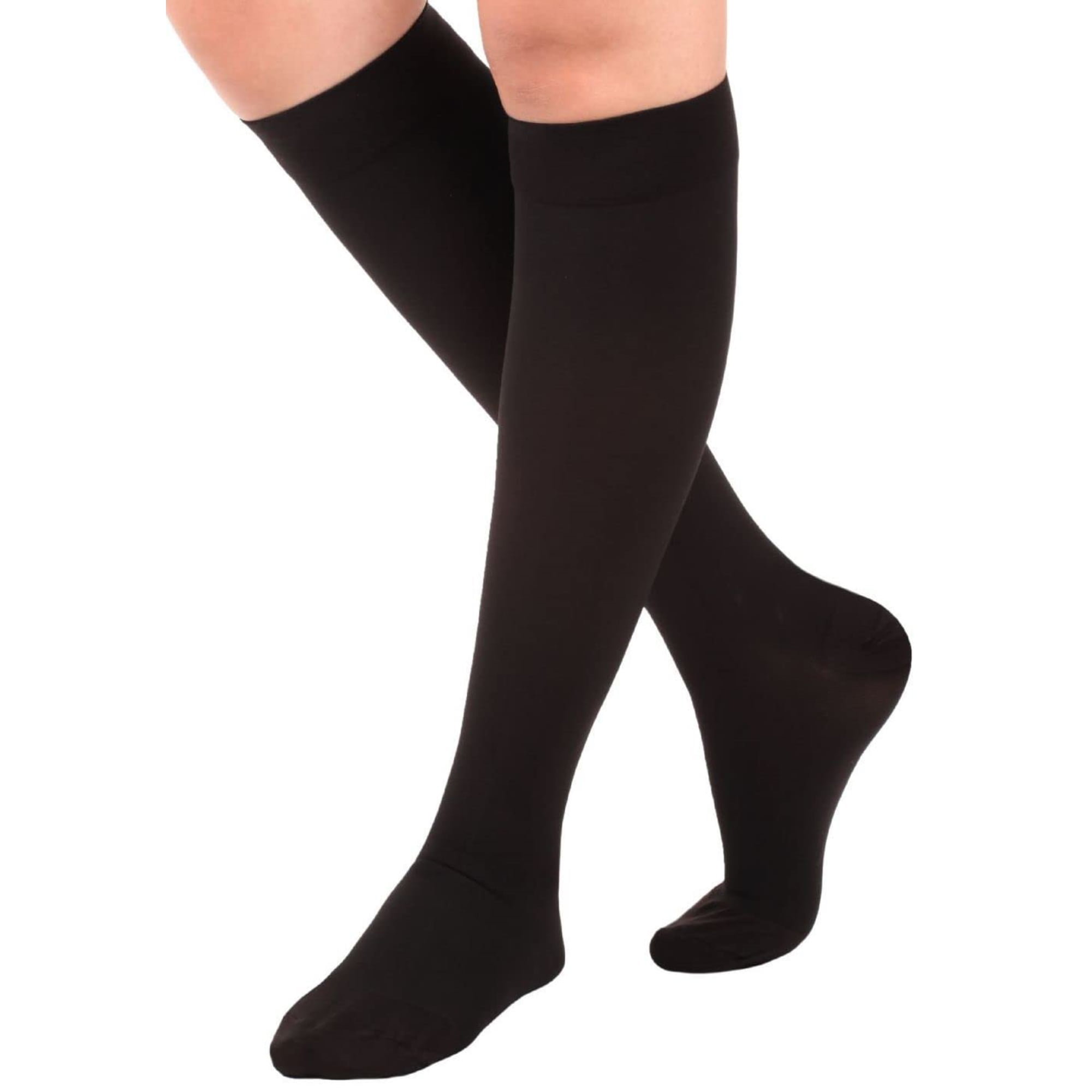 Compression Stockings for Women & Men 20-30 mmHg Swelling - Short Black ...