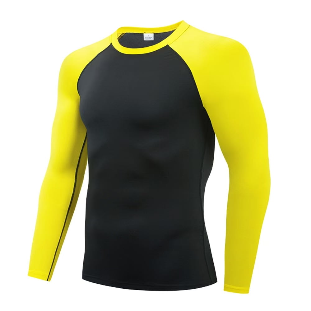 Compression T Shirt Men Long Sleeve Bodybuilding Running Shirt Quick ...