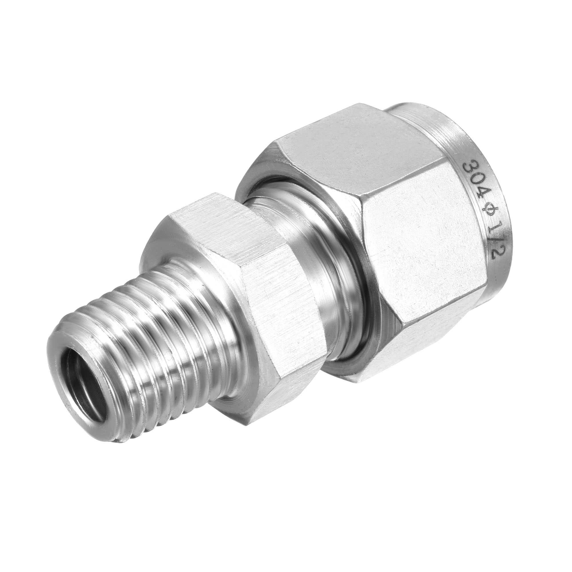Compression Tube Fitting, 1/4 NPT Male x Ф12mm(1/2")" Tube OD with ...