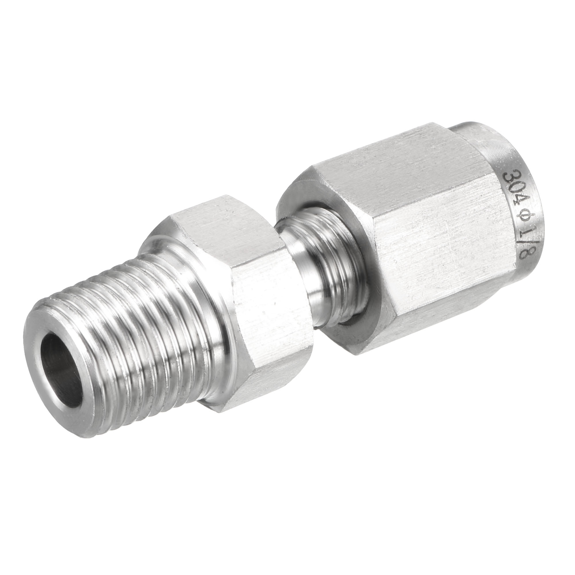 Compression Tube Fitting, 1/8 NPT Male x Ф3mm(1/8") Tube OD with Double ...
