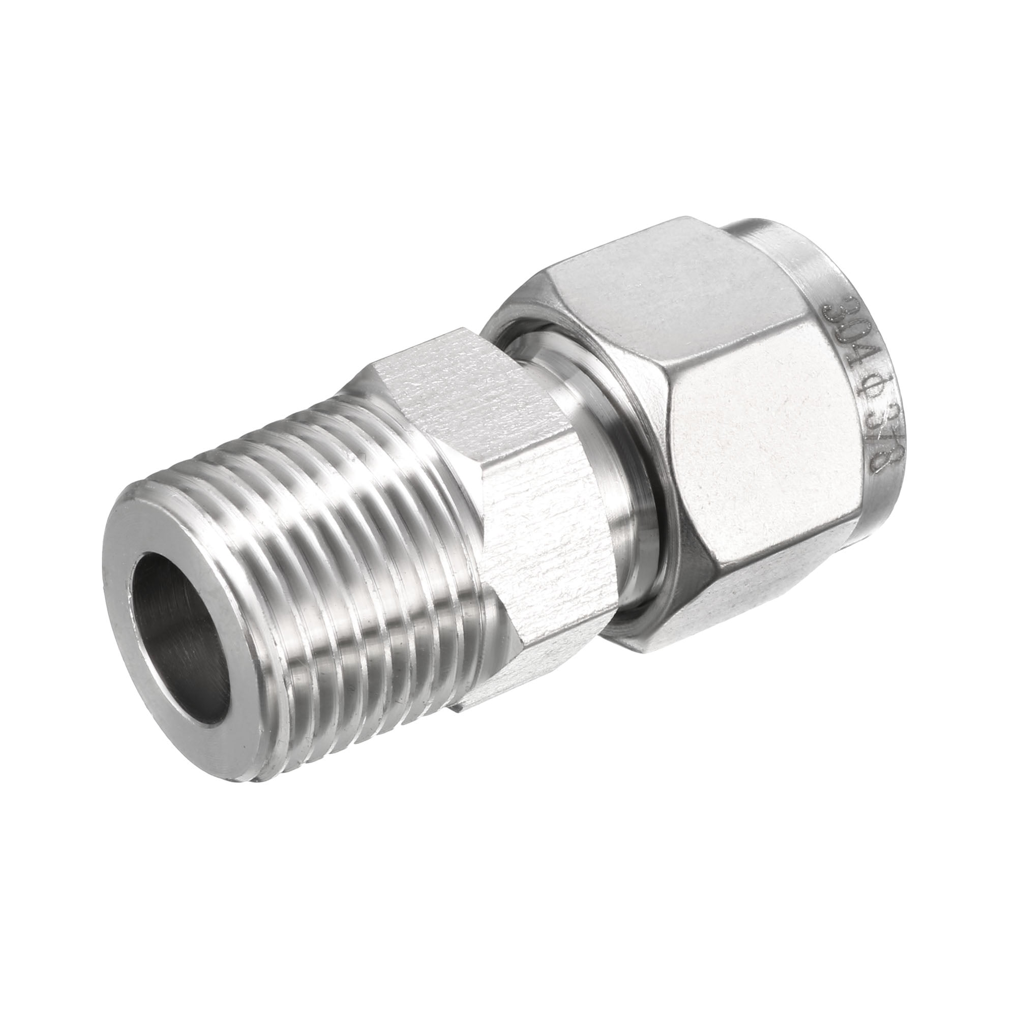 Compression Tube Fitting, 3/8 NPT Male x Ф9mm(3/8")" Tube OD with ...