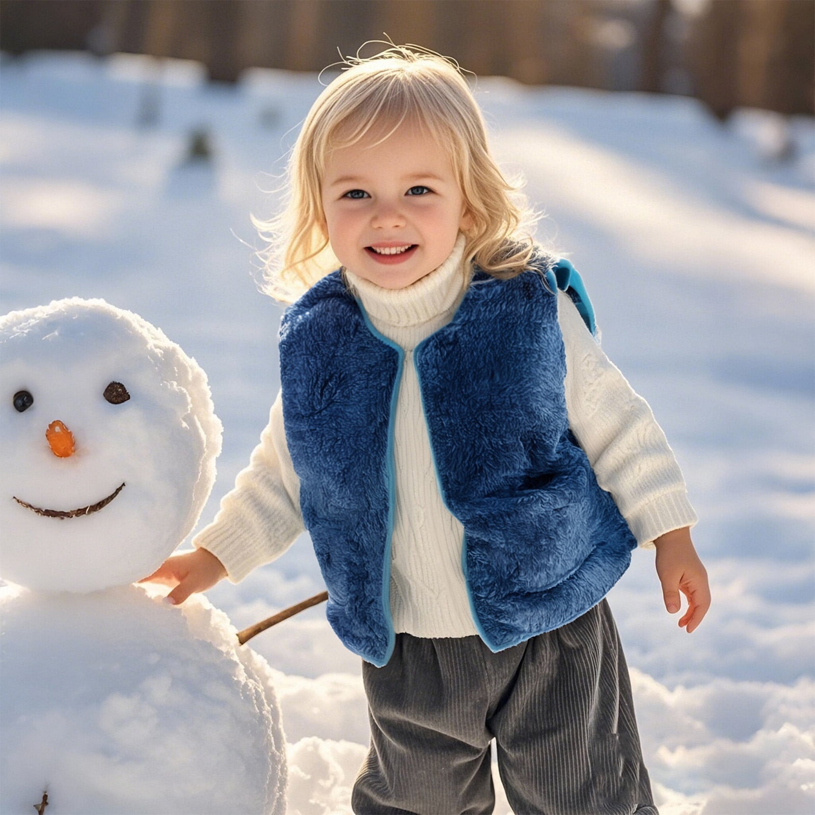 Compression Vest for Kids Button Blue Vests Puffy Child Down Jacket 3T ...