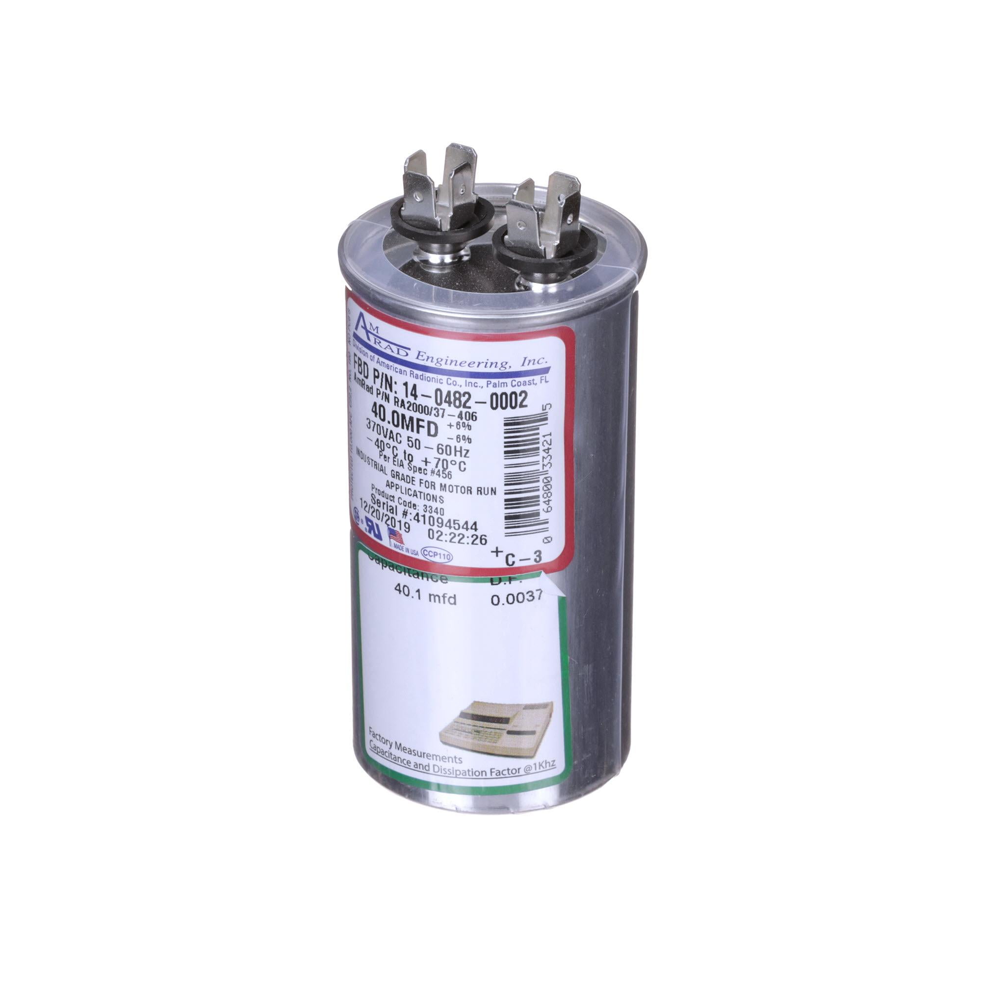 Fbd Compressor, Run Capacitor,40 M 14-0482-0002 - Genuine OEM ...