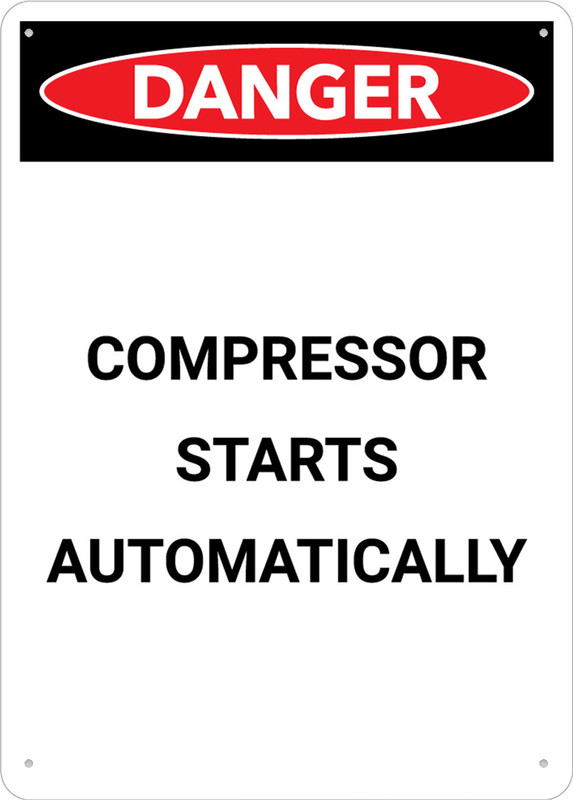 Compressor Starts Automatically Portrait Sign Metal 8X12 Inch Rust Free ...